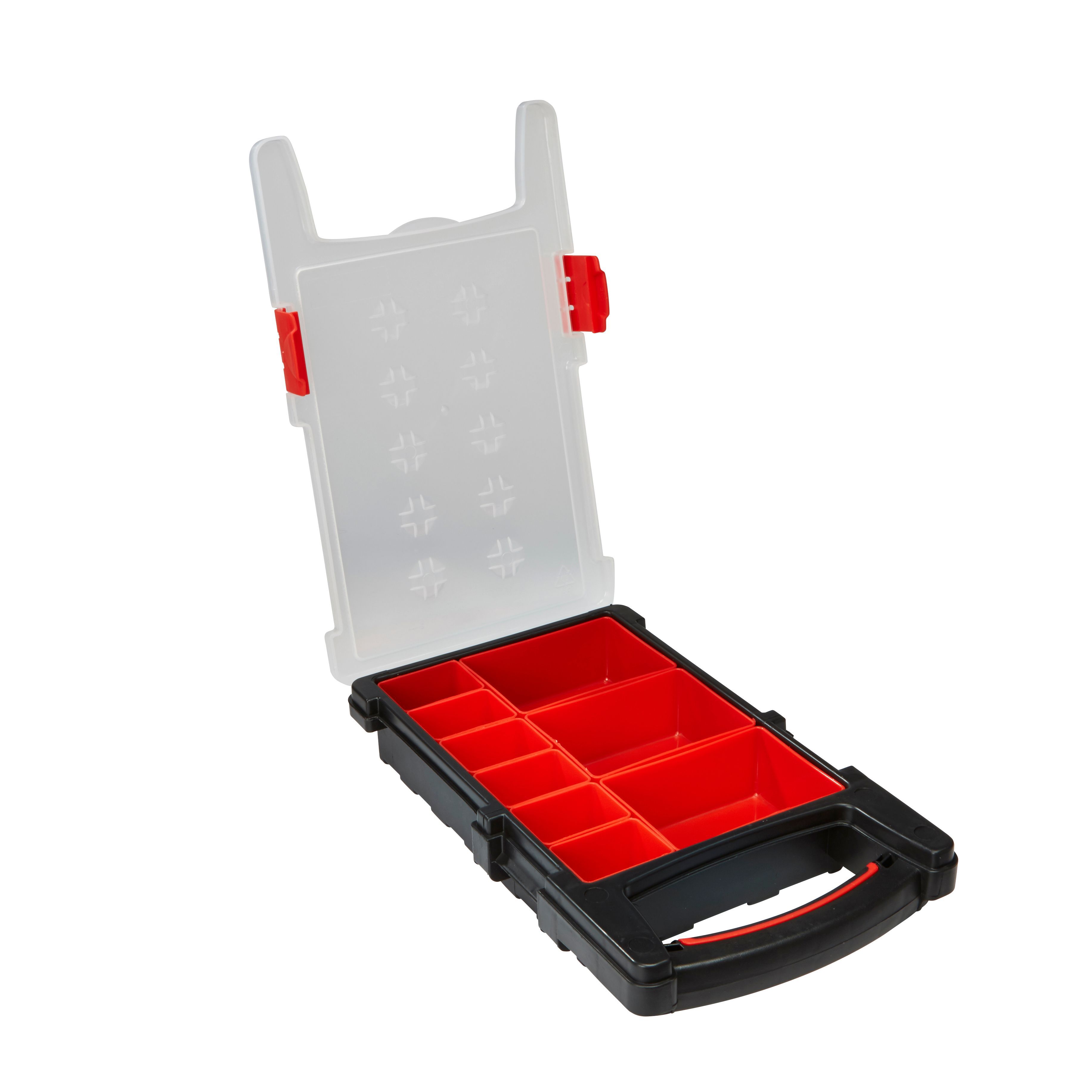 Black & red 9 compartment Organiser | Tradepoint