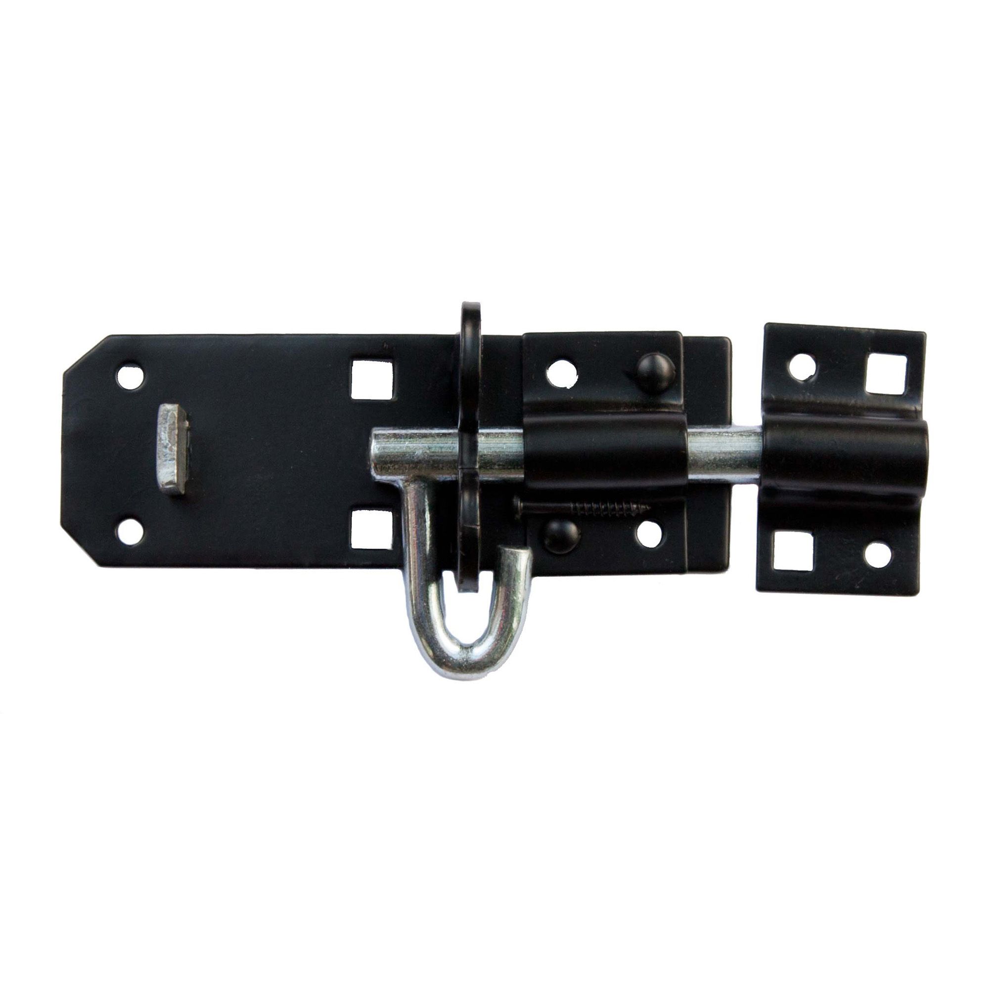 Blooma Black Powder-coated Steel Brenton Door bolt (L)102mm (W)35mm ...