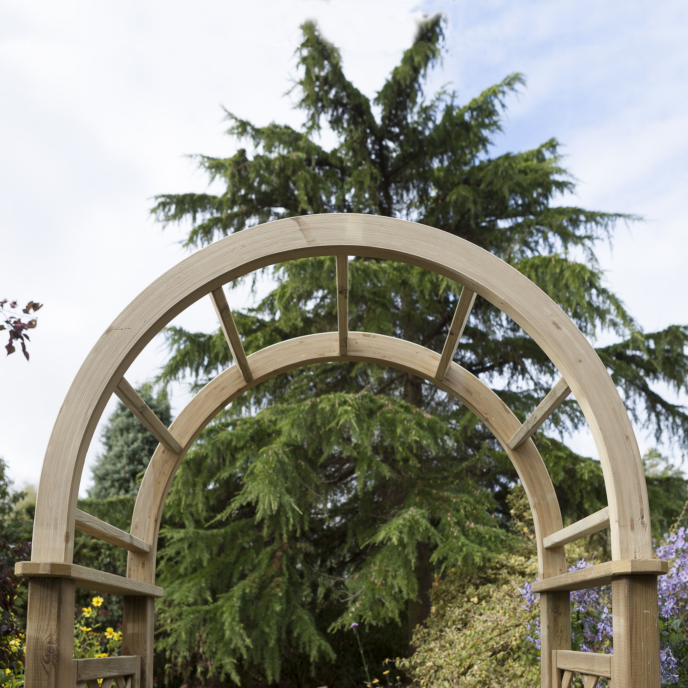 Round Top Wooden Garden Arch - Garden Design Ideas