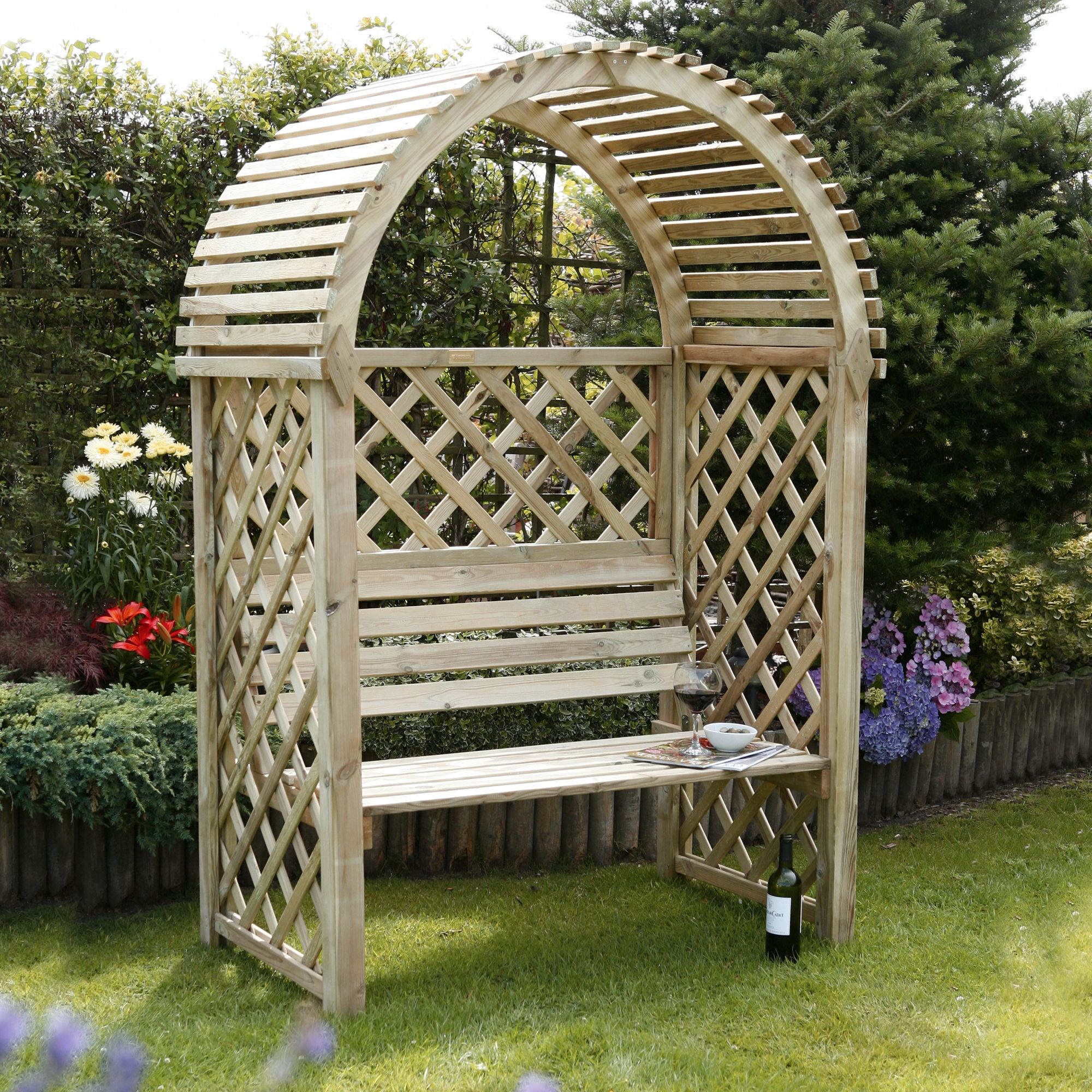 Round Wood Garden Arch - Garden Design Ideas