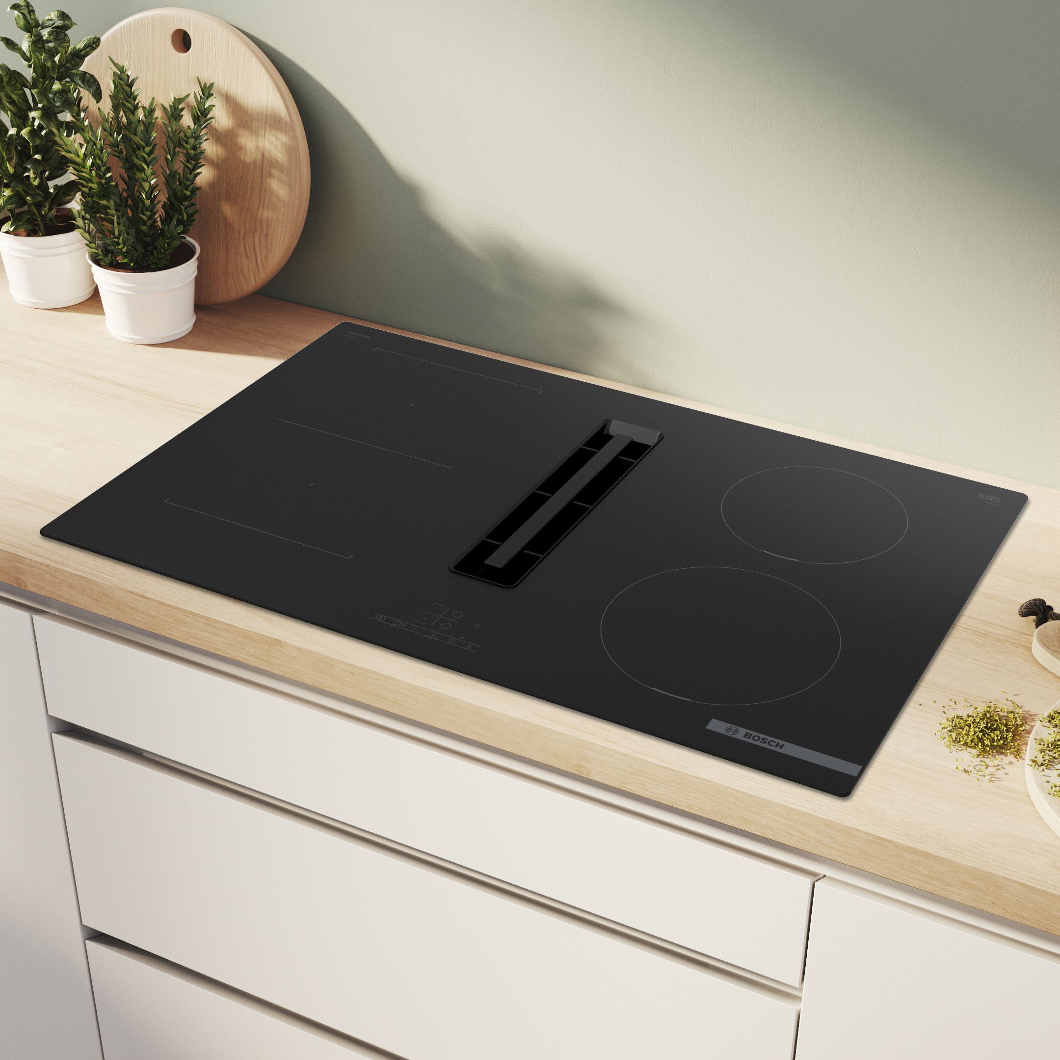 Bosch Series 4 PVS811B16E 75cm Induction Venting Hob - Black