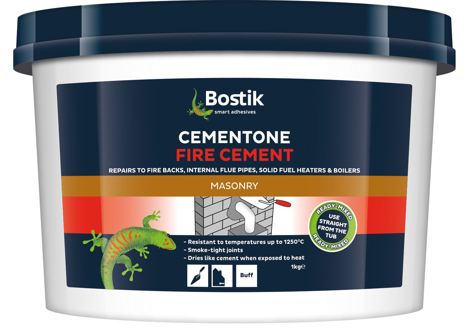 Bostik Cementone Buff Fire cement, 1kg Tub | Tradepoint
