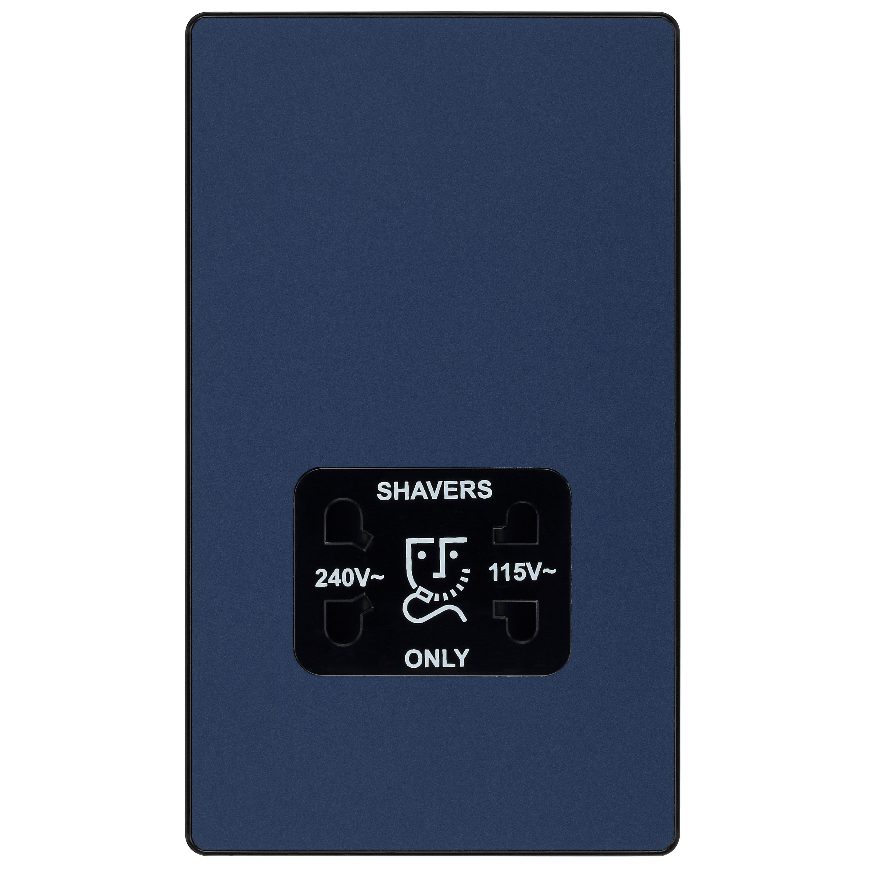 British General Double Raised slim Screwless Shaver socket Matt Blue ...