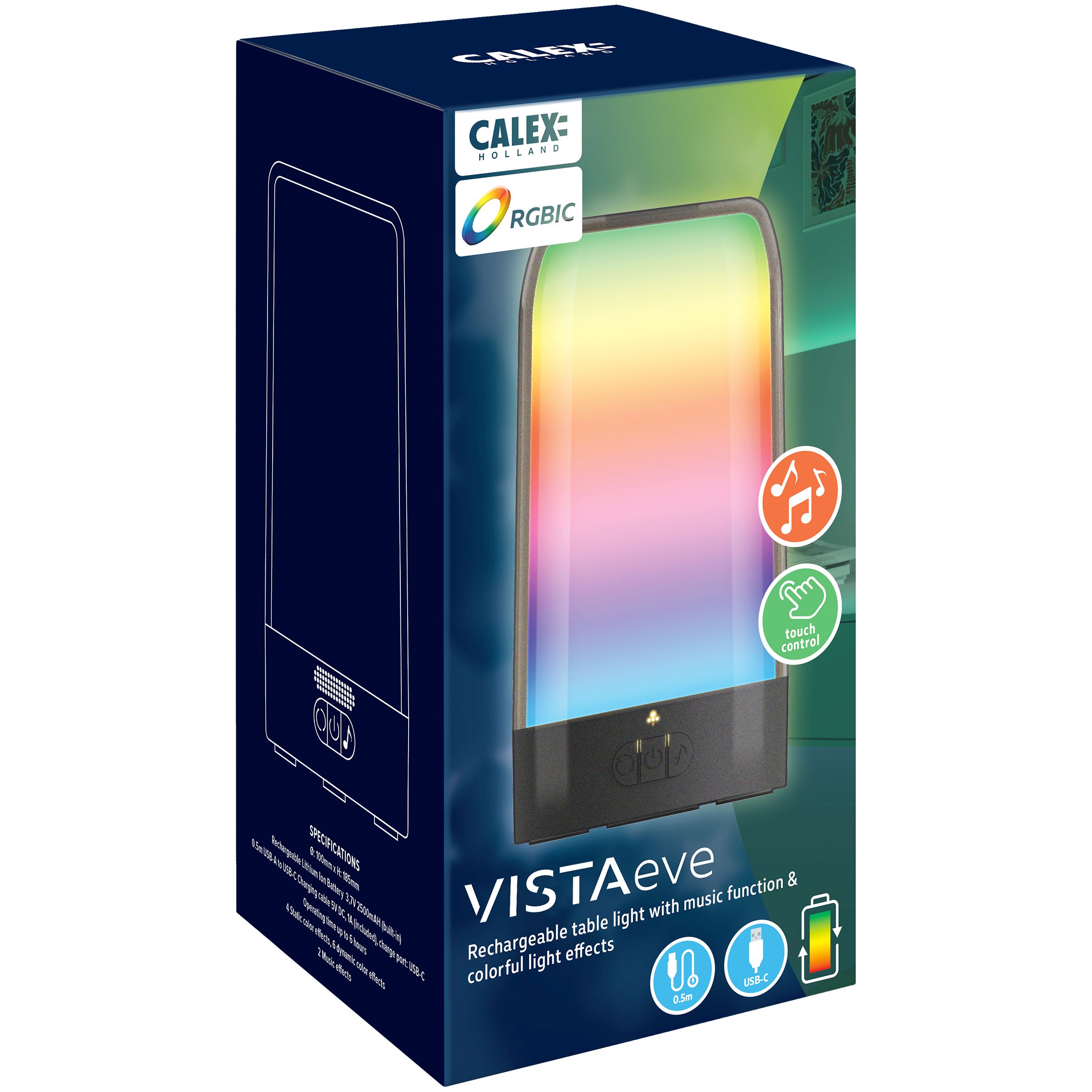 Calex RGB LED Battery-powered Table light