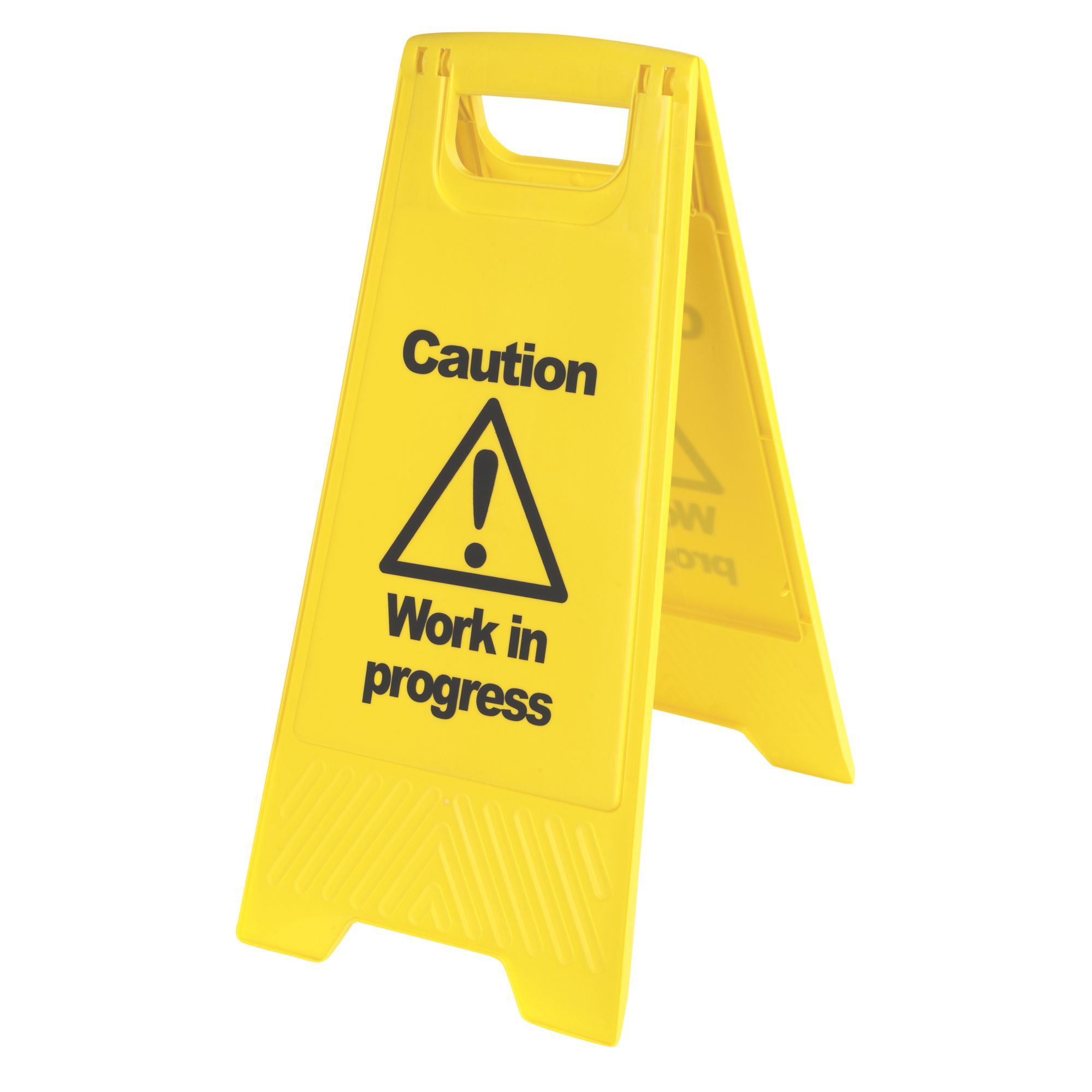 Caution work in progress Plastic Safety sign, (H)680mm
