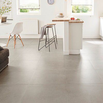Colours Kontainer Medium grey Matt Concrete effect Porcelain Floor Tile ...