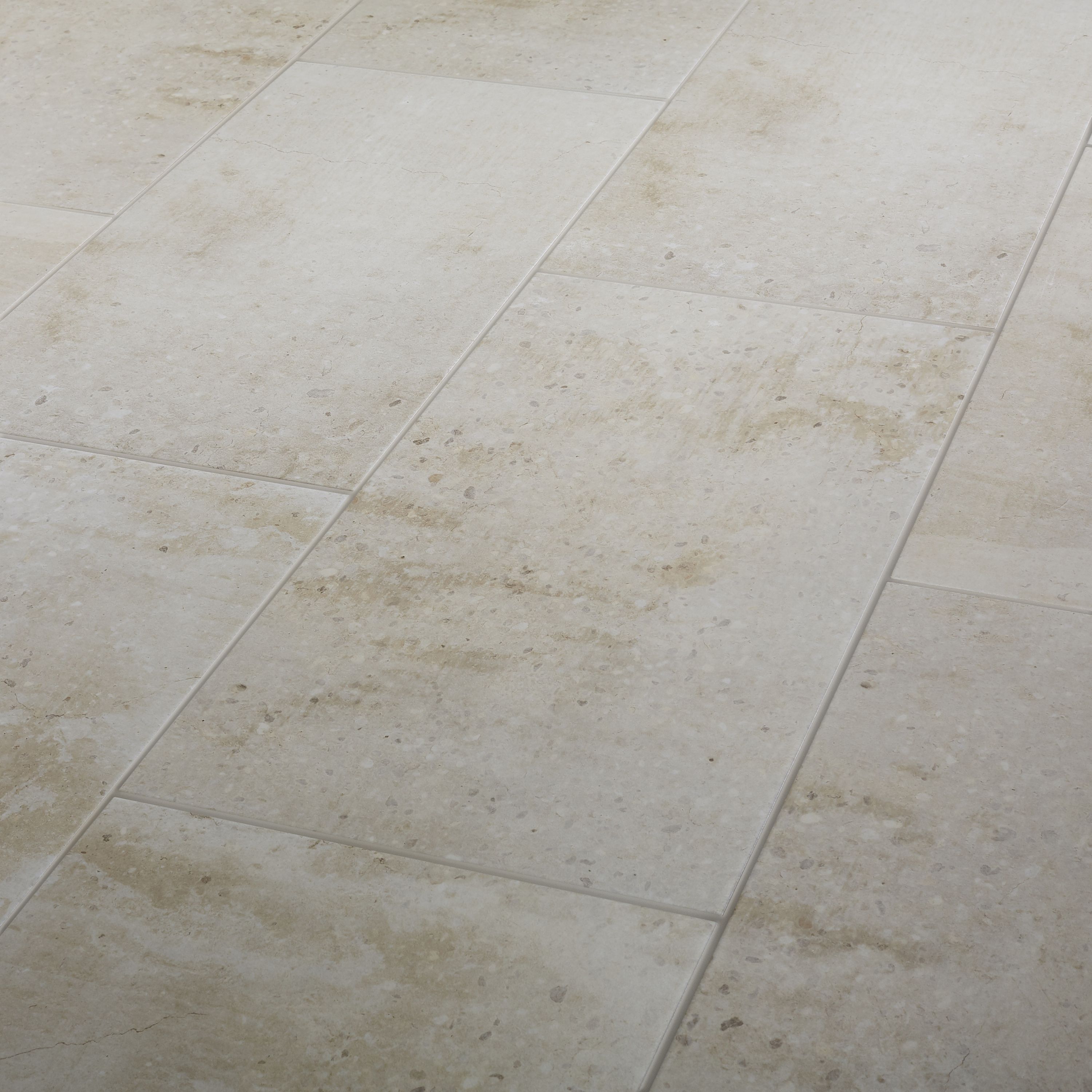 Colours Reclaimed Off white Matt Concrete effect Porcelain Wall & floor ...