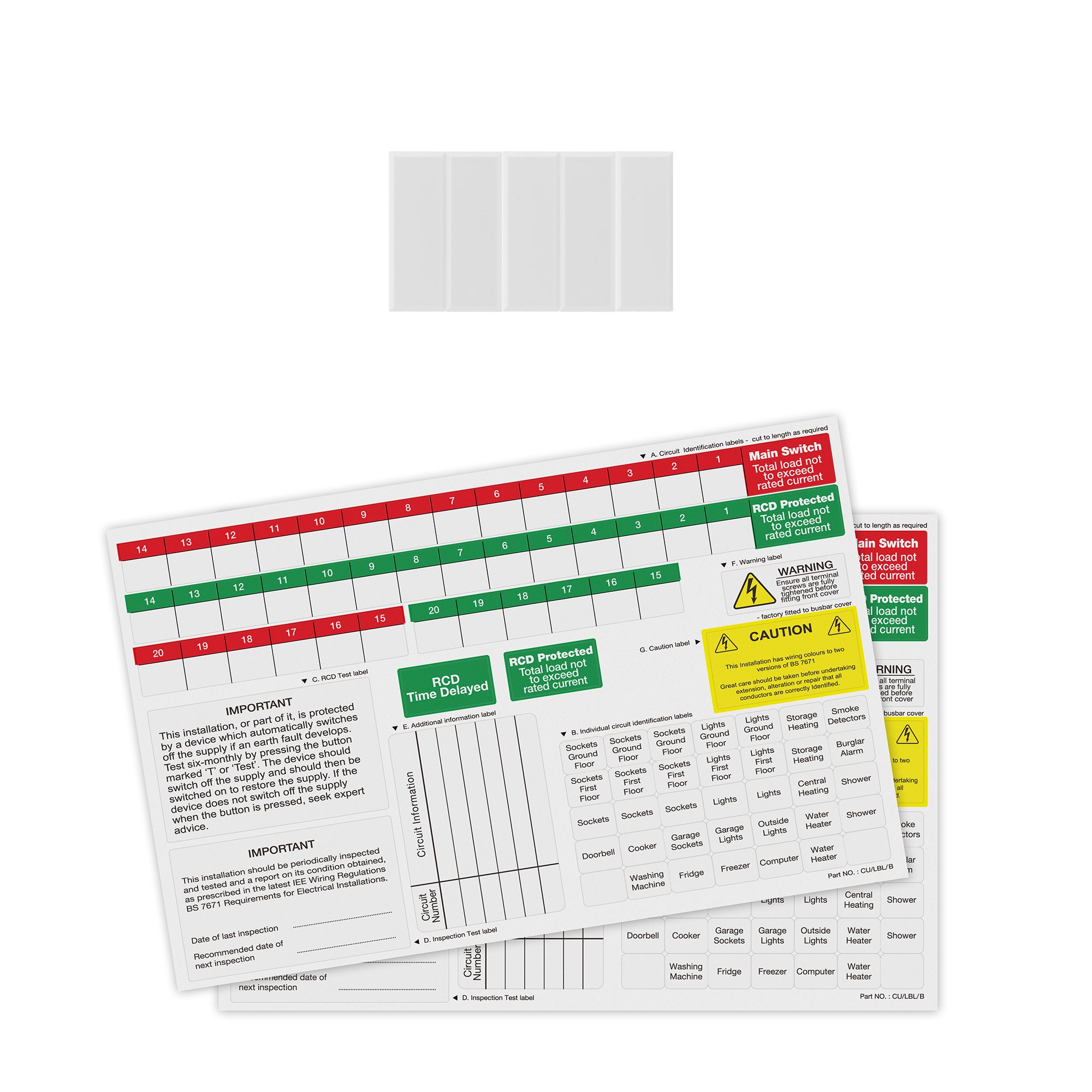 Consumer unit White Self-adhesive labels | Tradepoint