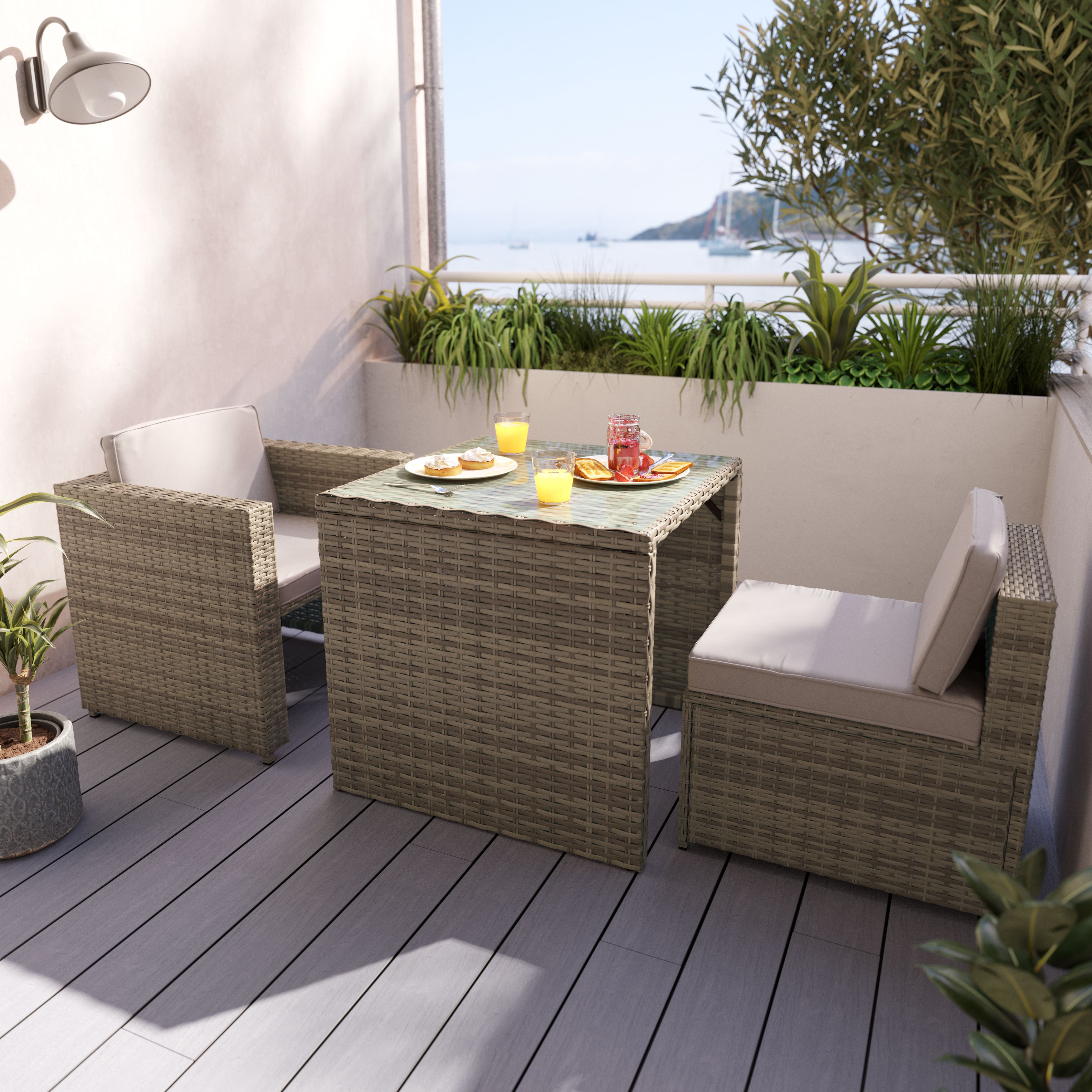 Rattan 2 seater dining set store