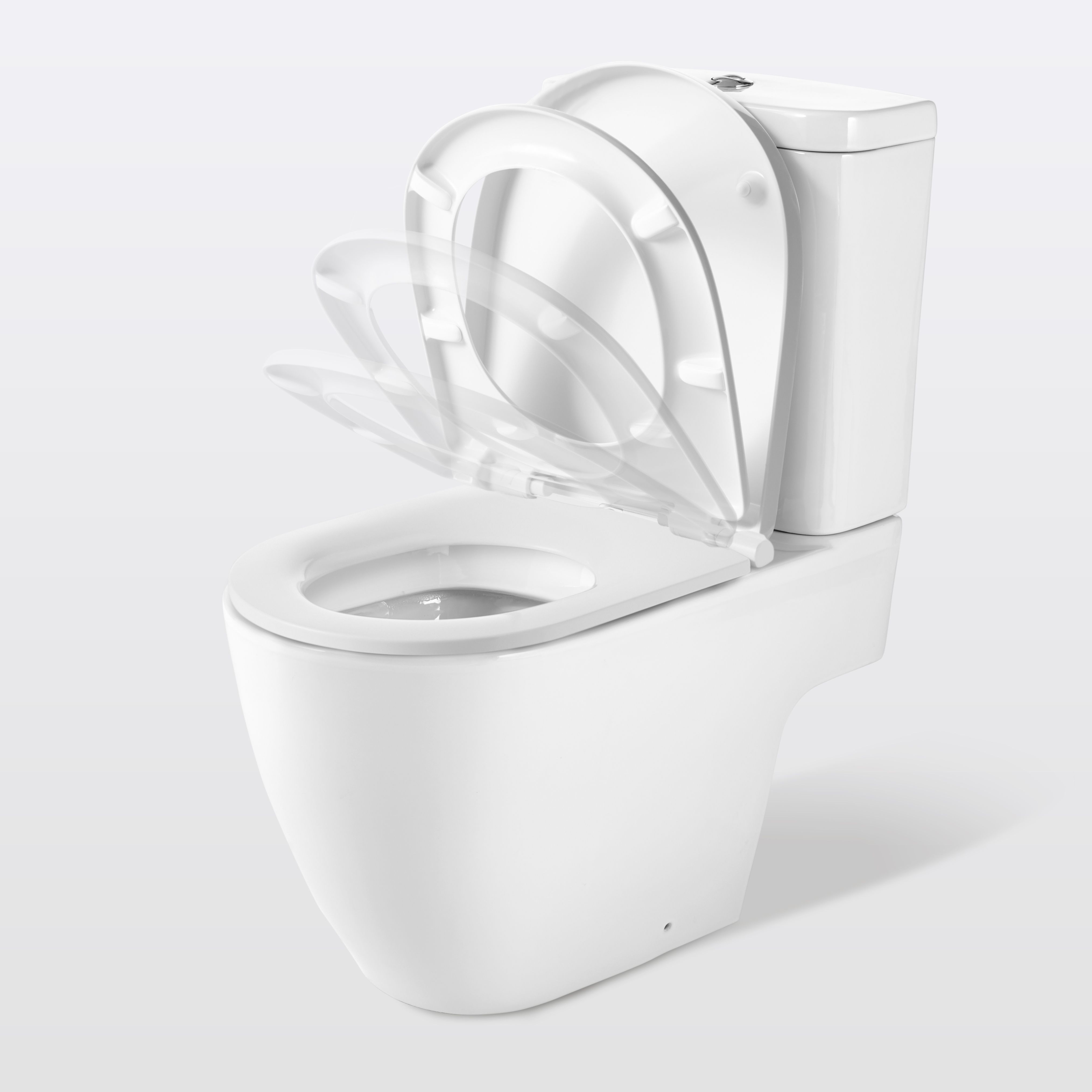 Cooke & Lewis Helena White Open back Toilet with Soft close seat ...
