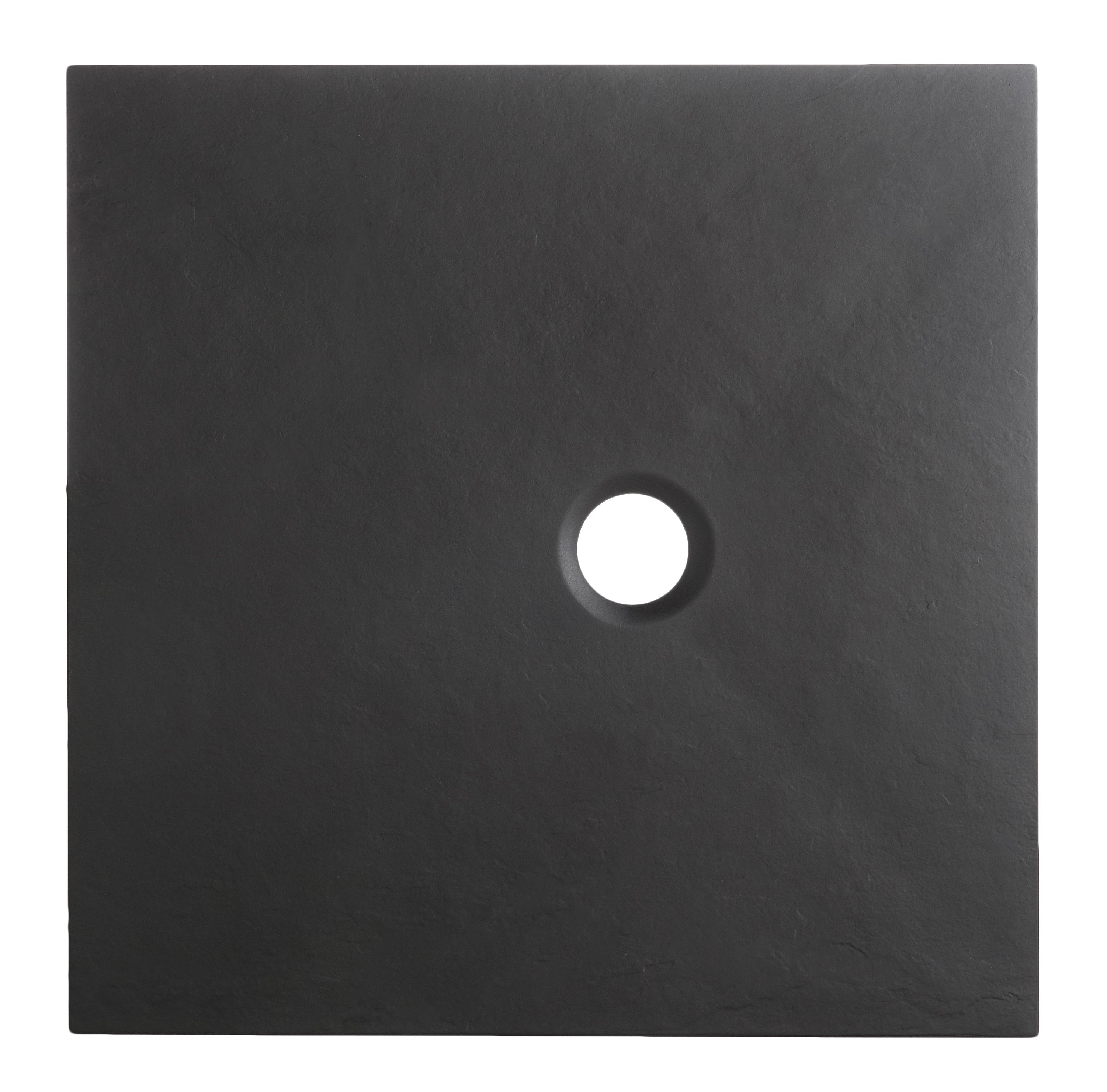 Cooke & Lewis Piro Black Square Shower tray (L)90cm (W)90cm (H)2.7cm