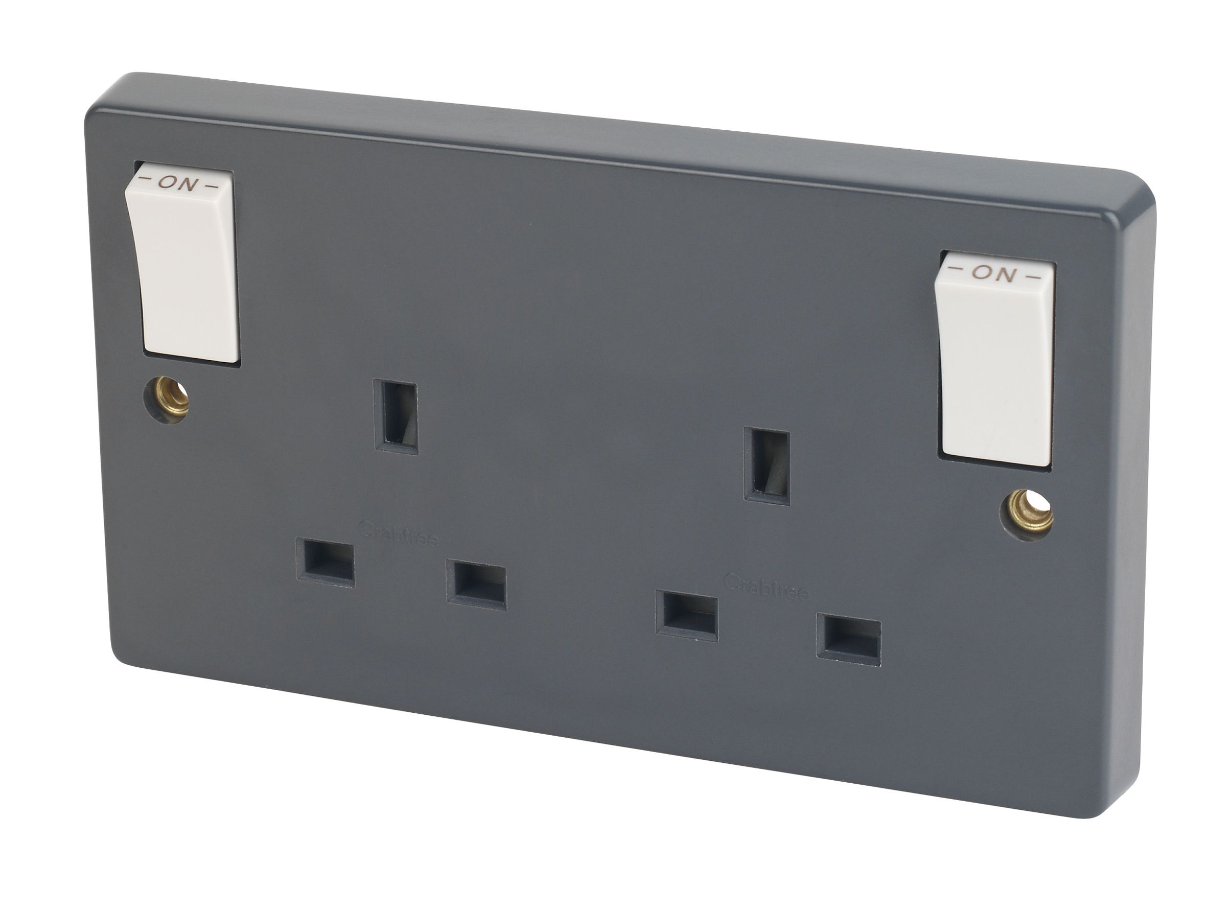 Crabtree 13A Switched socket with White inserts