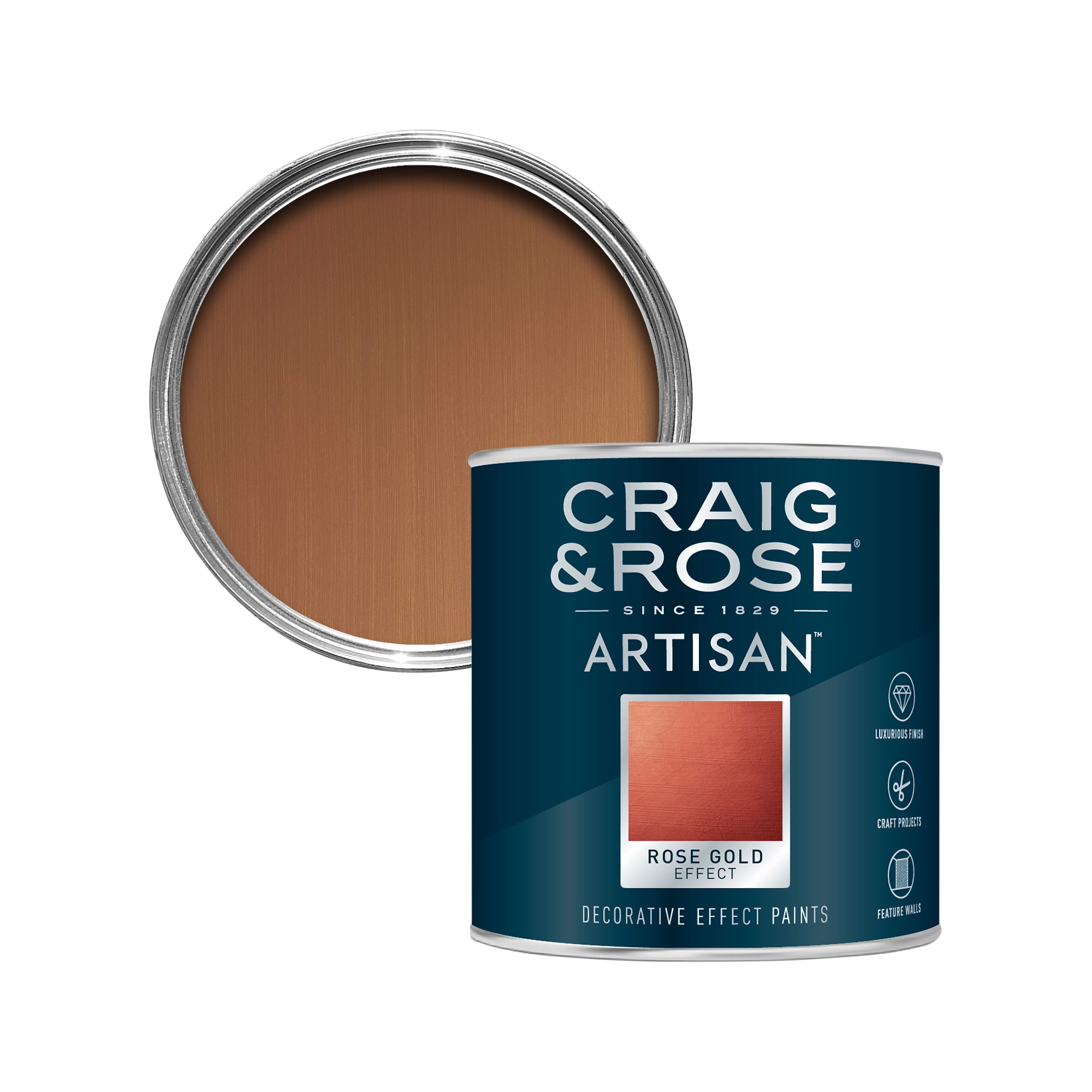 Craig & Rose Artisan Rose Gold effect Mid sheen Topcoat Special effect ...