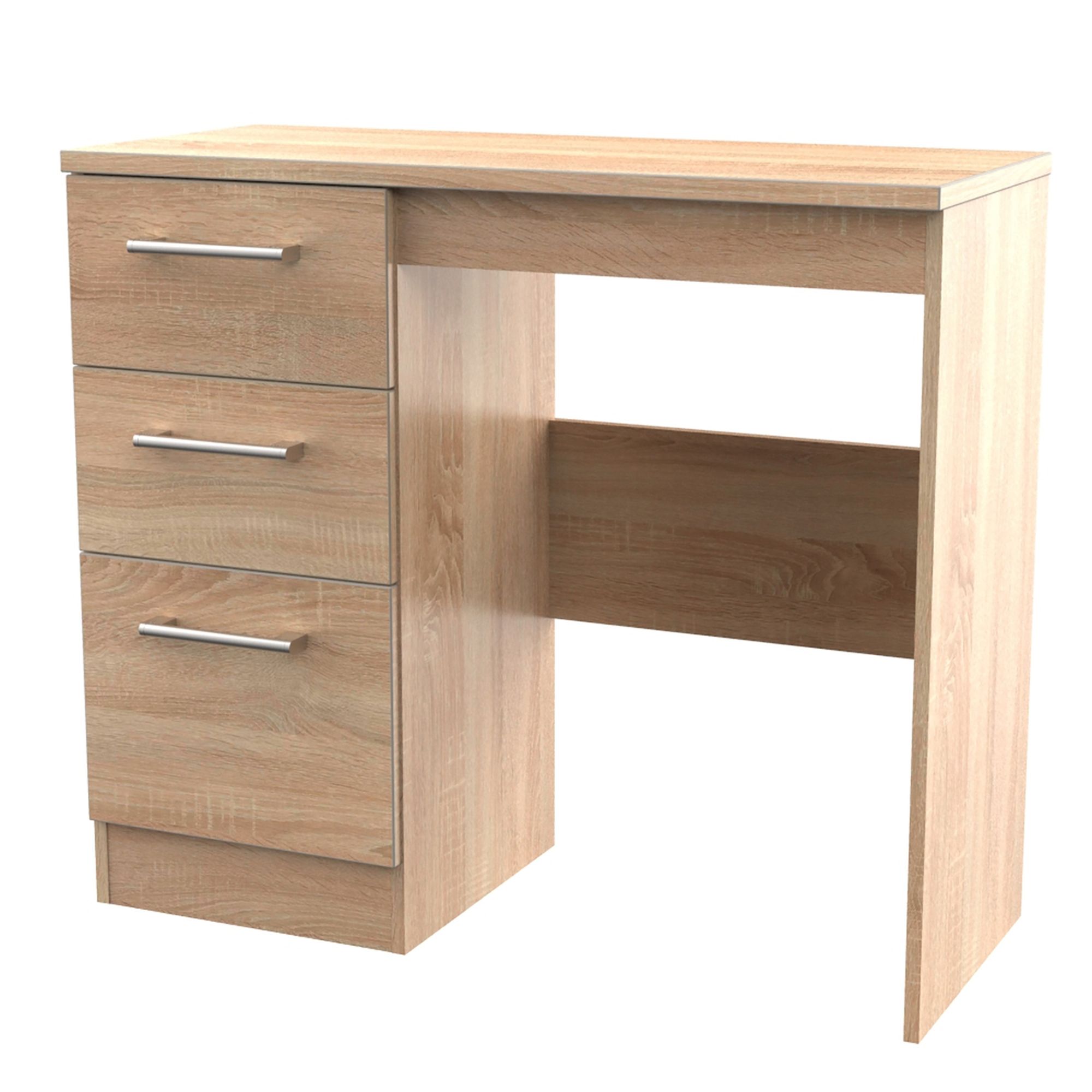 Devon Oak effect 3 Drawer Vanity unit (H)795mm (W)930mm (D)415mm
