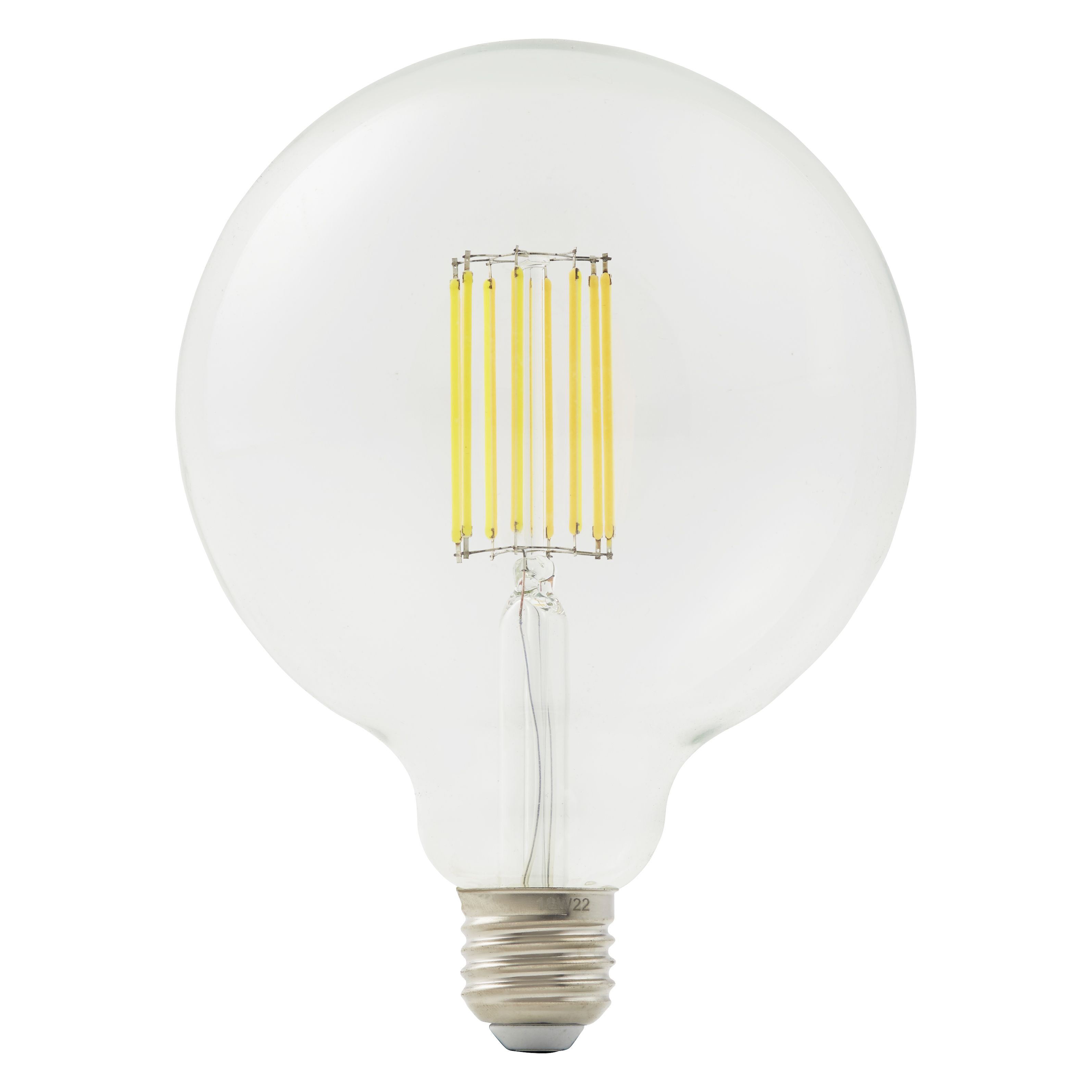 Diall E27 11.2W 1521lm Clear Globe Neutral white LED filament Dimmable Filament Light bulb ...