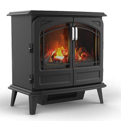 Dimplex Optimyst 2000W Matt Black Cast iron effect Electric Stove (H ...