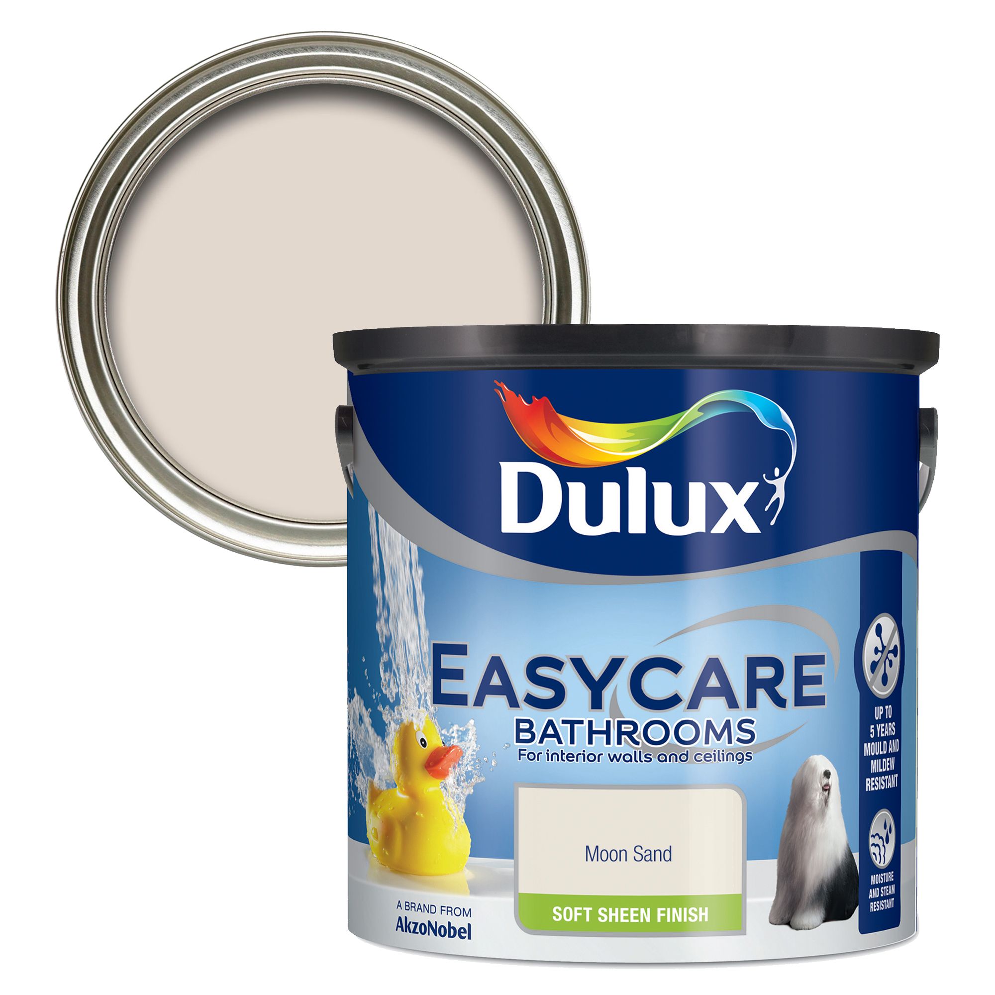 Dulux Easycare Bathroom Moon sand Mid sheen Emulsion paint, 2.5L ...
