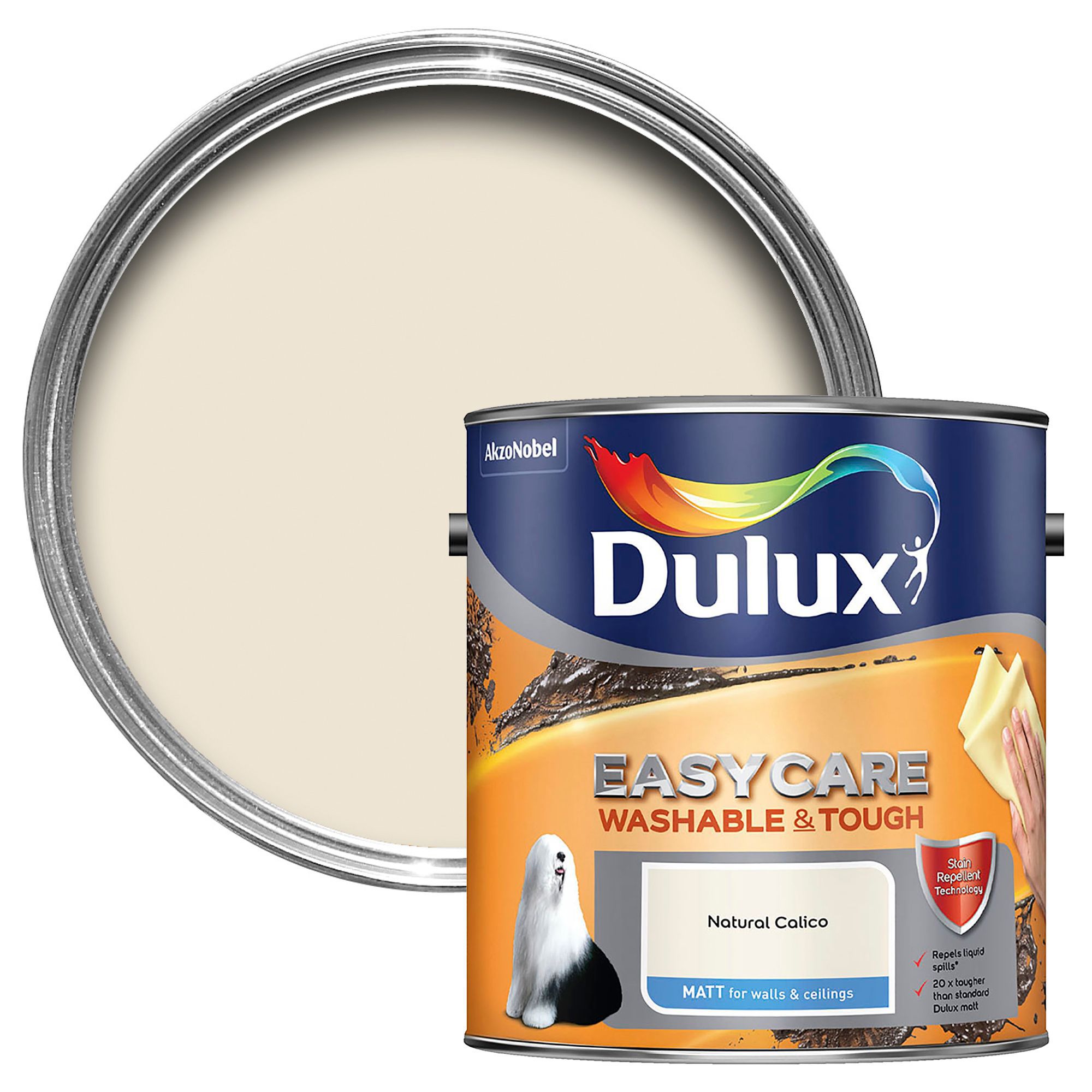 Dulux Easycare Natural calico Matt Emulsion paint, 2.5L | Tradepoint