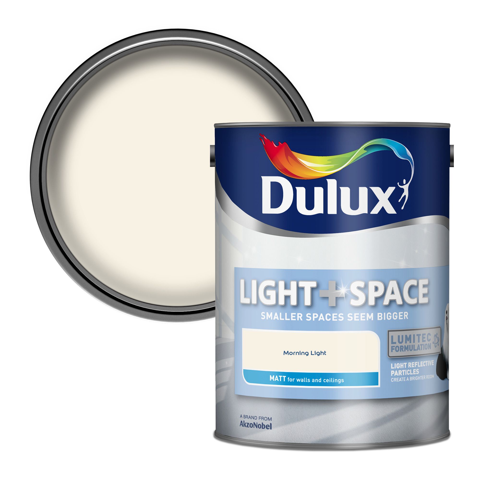Dulux Light & space Morning light Matt Emulsion paint, 5L