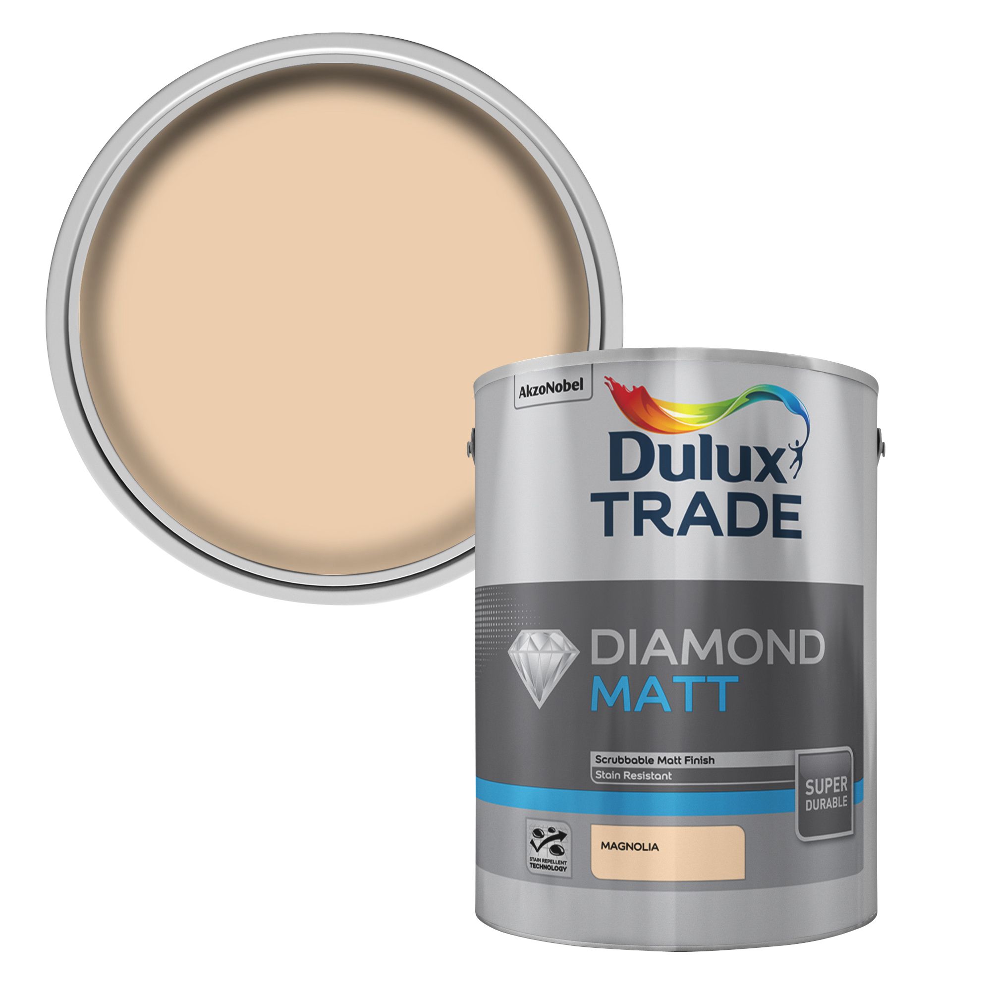 Dulux Trade Diamond Magnolia Matt Emulsion paint, 5L | Tradepoint