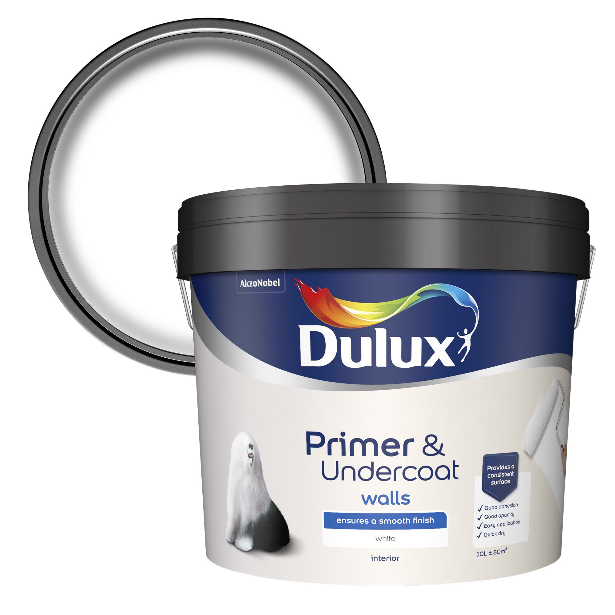 Dulux Walls White Primer & undercoat, 10L | Tradepoint