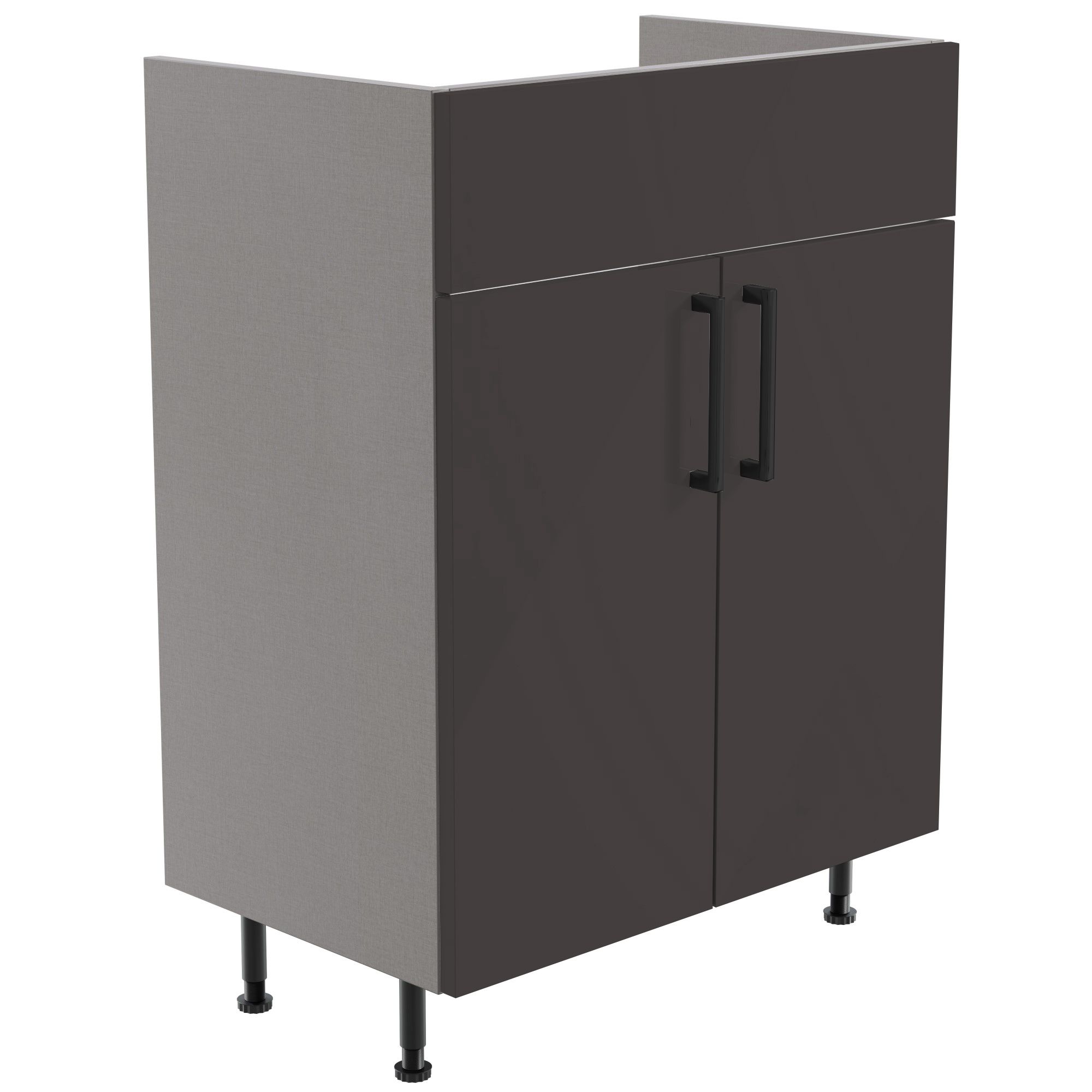 Ennis Matt Graphite Freestanding Fitted Bathroom Vanity Base unit (W ...