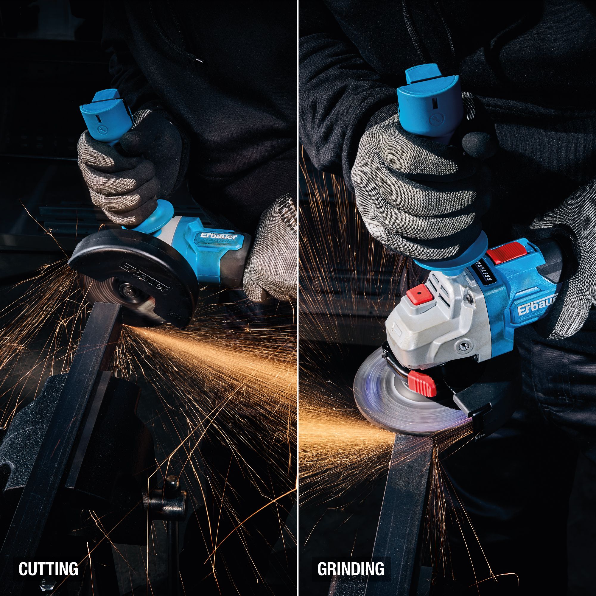 Erbauer 18V Li-ion EXT Keep Cool 115mm Brushless V2 Cordless Angle grinder (1 x 4Ah) ERI1082GRD