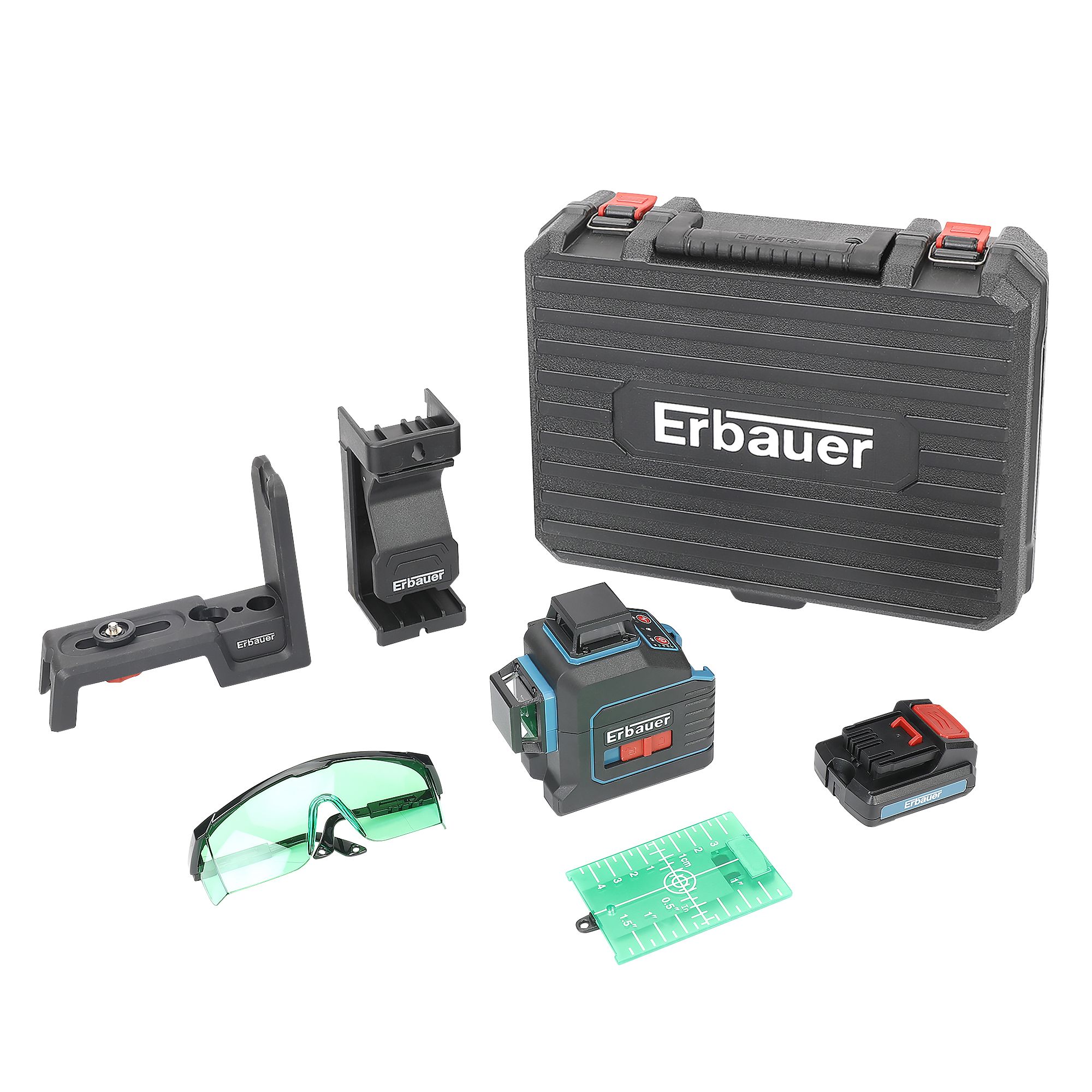 Erbauer 25m Green Cross line self-levelling Laser level | Tradepoint