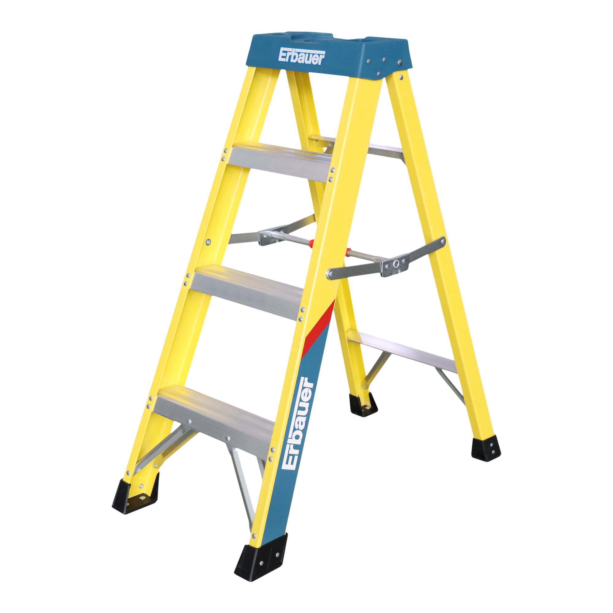 Erbauer 4 tread Fibreglass Swing back step Ladder (H)1.07m