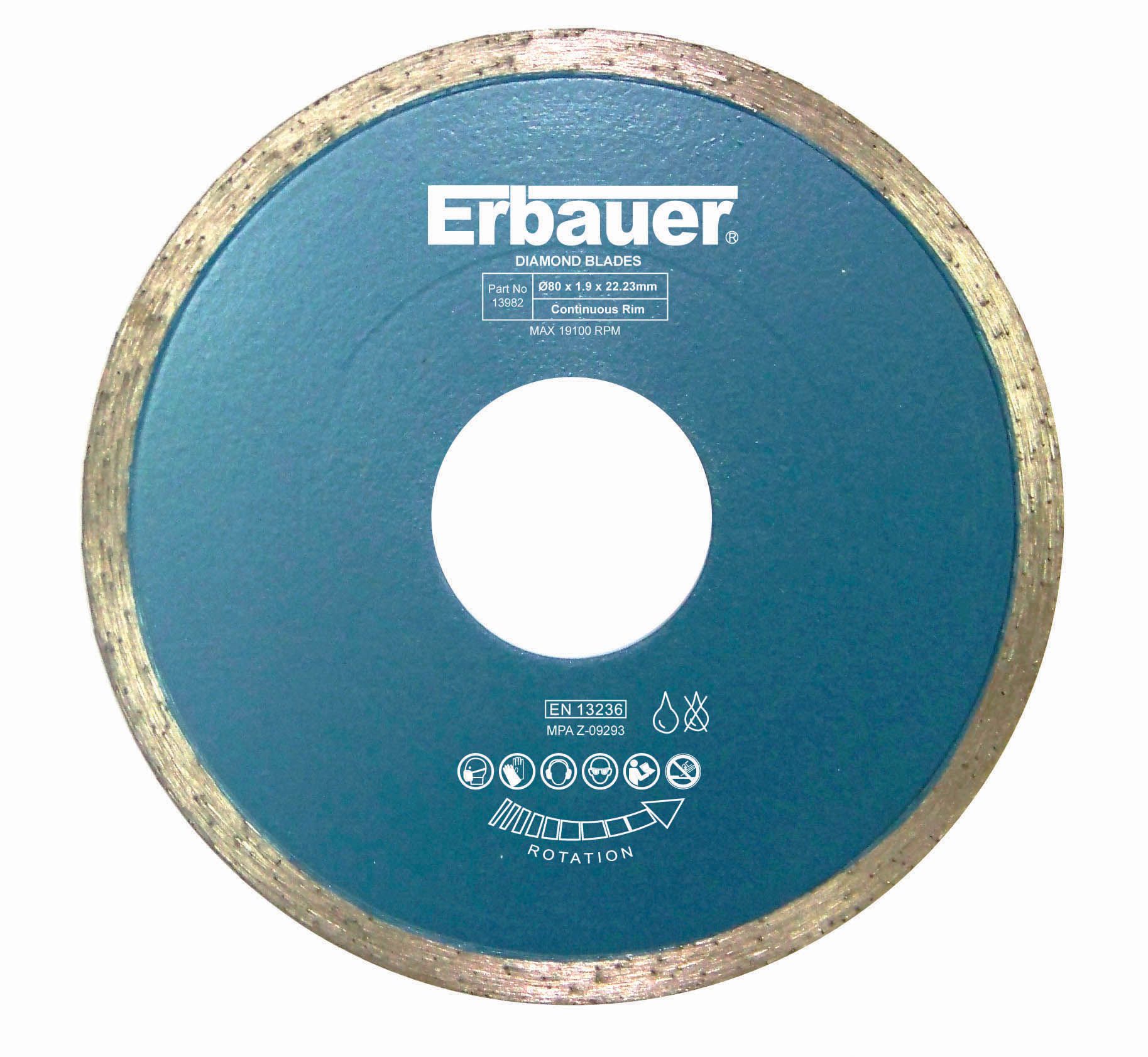 Erbauer 80mm x 22.23mm Continuous rim diamond blade | Tradepoint
