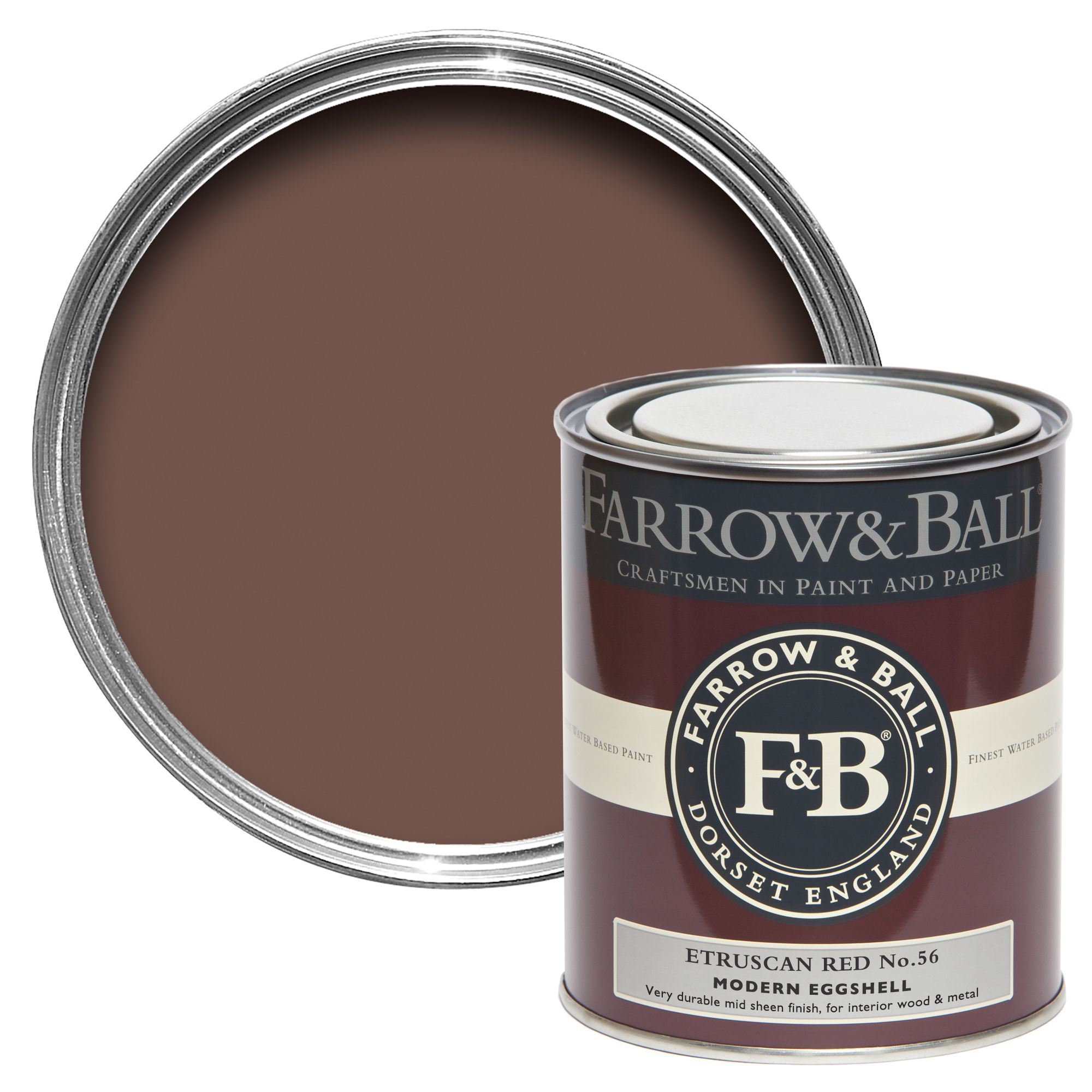Farrow & Ball Modern Etruscan Red No.56 Eggshell Metal & wood paint, 750ml
