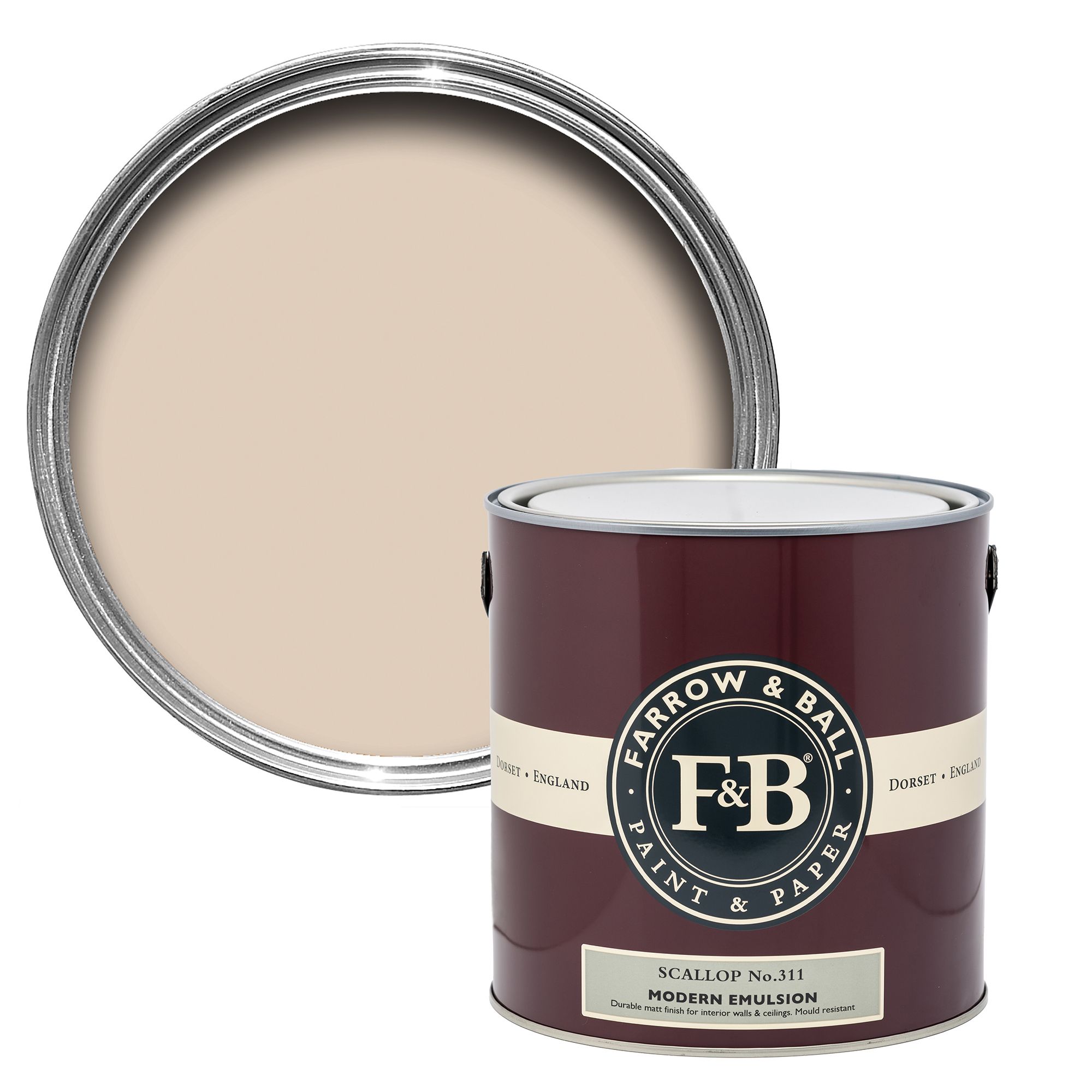 Farrow & Ball Modern Scallop No.311 Matt Wall & ceiling Emulsion paint ...