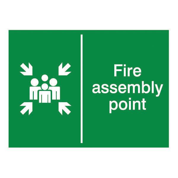 Fire assembly point PVC Safety sign, (H)150mm (W)200mm | Tradepoint