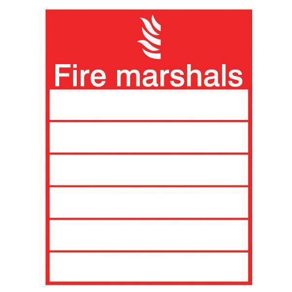 Fire marshals PVC Safety sign, (H)200mm (W)150mm | Tradepoint