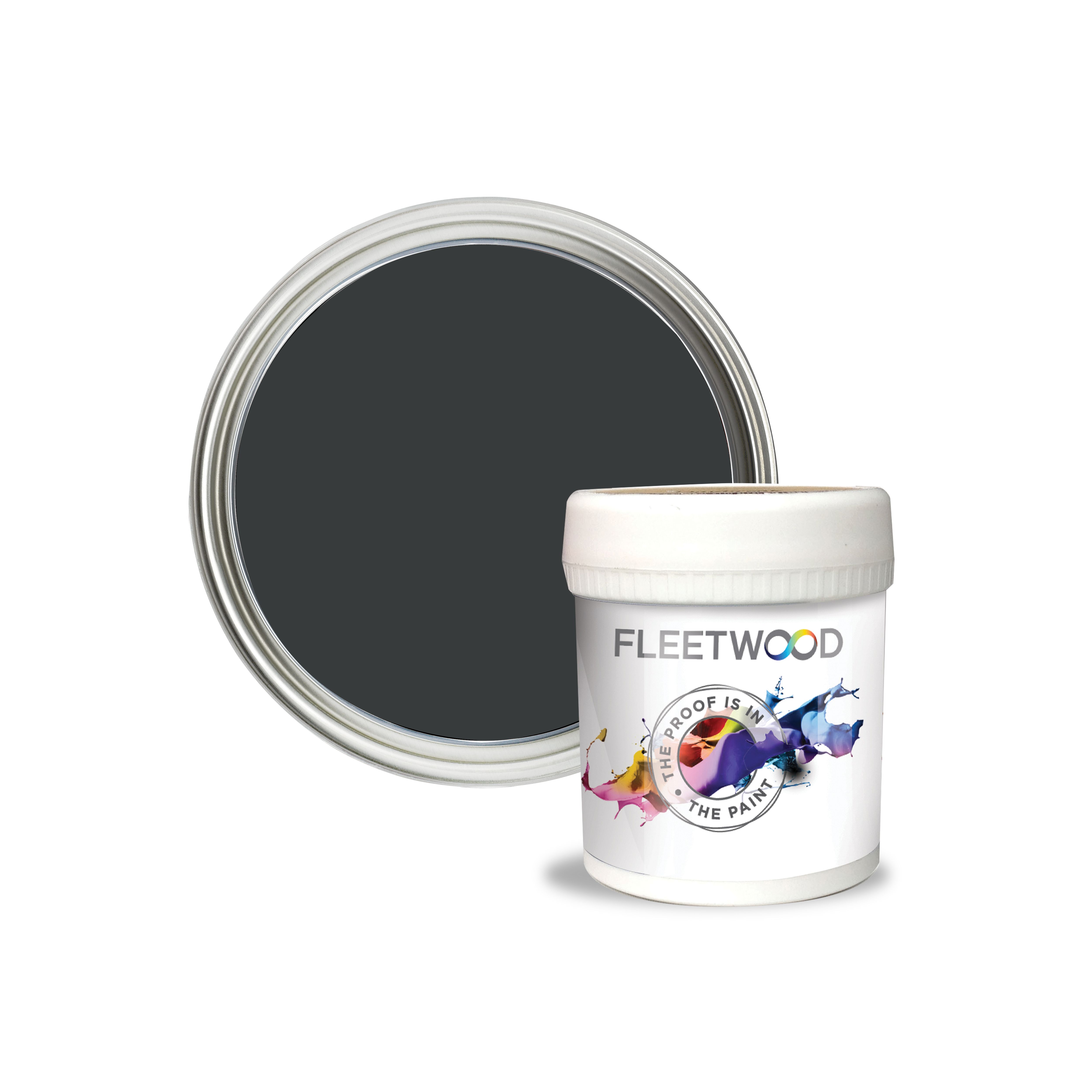 Fleetwood Charred Black Soft sheen Wall & ceiling Emulsion paint, 75ml ...