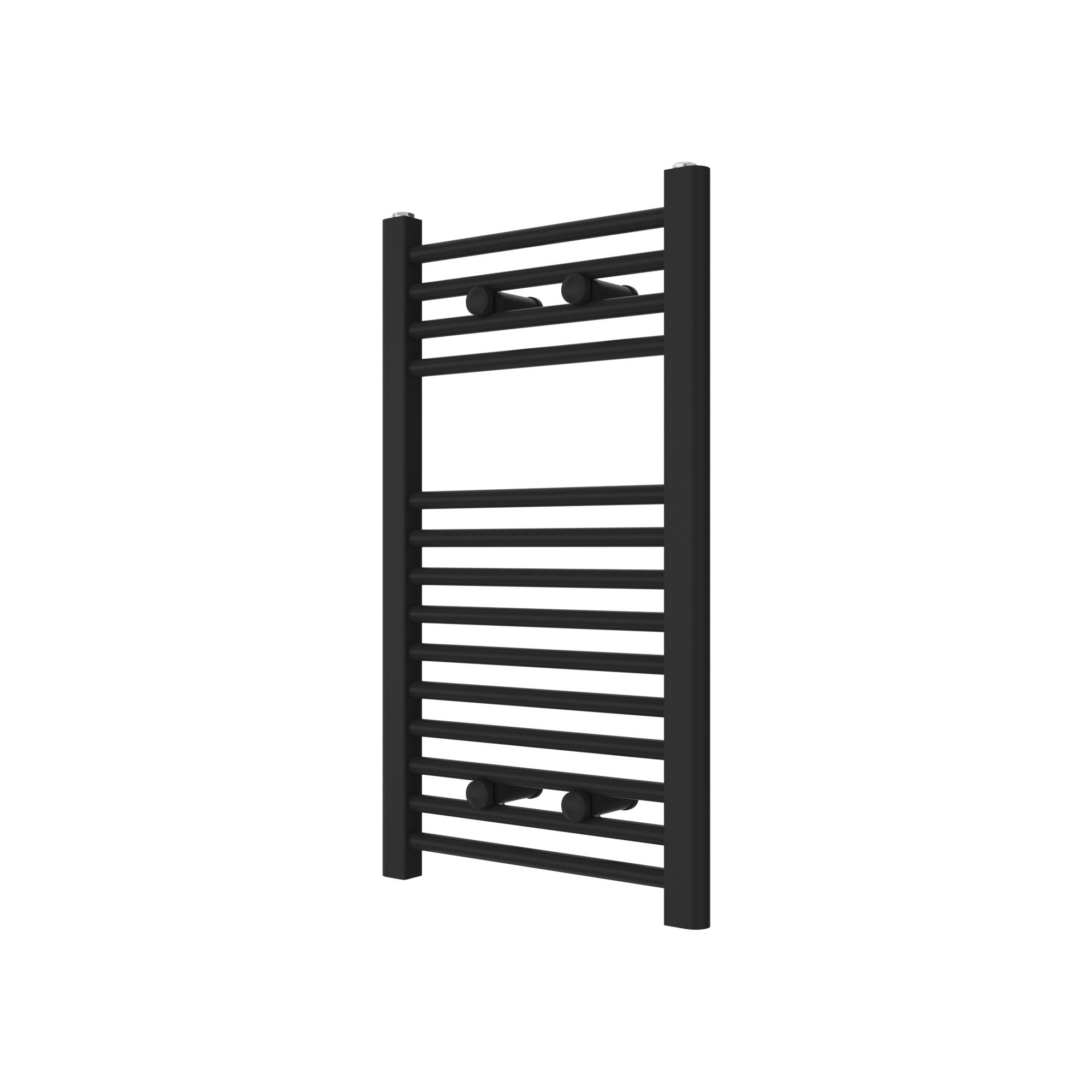 Flomasta Flat, Black Vertical Flat Towel radiator (W)400mm x (H)700mm ...