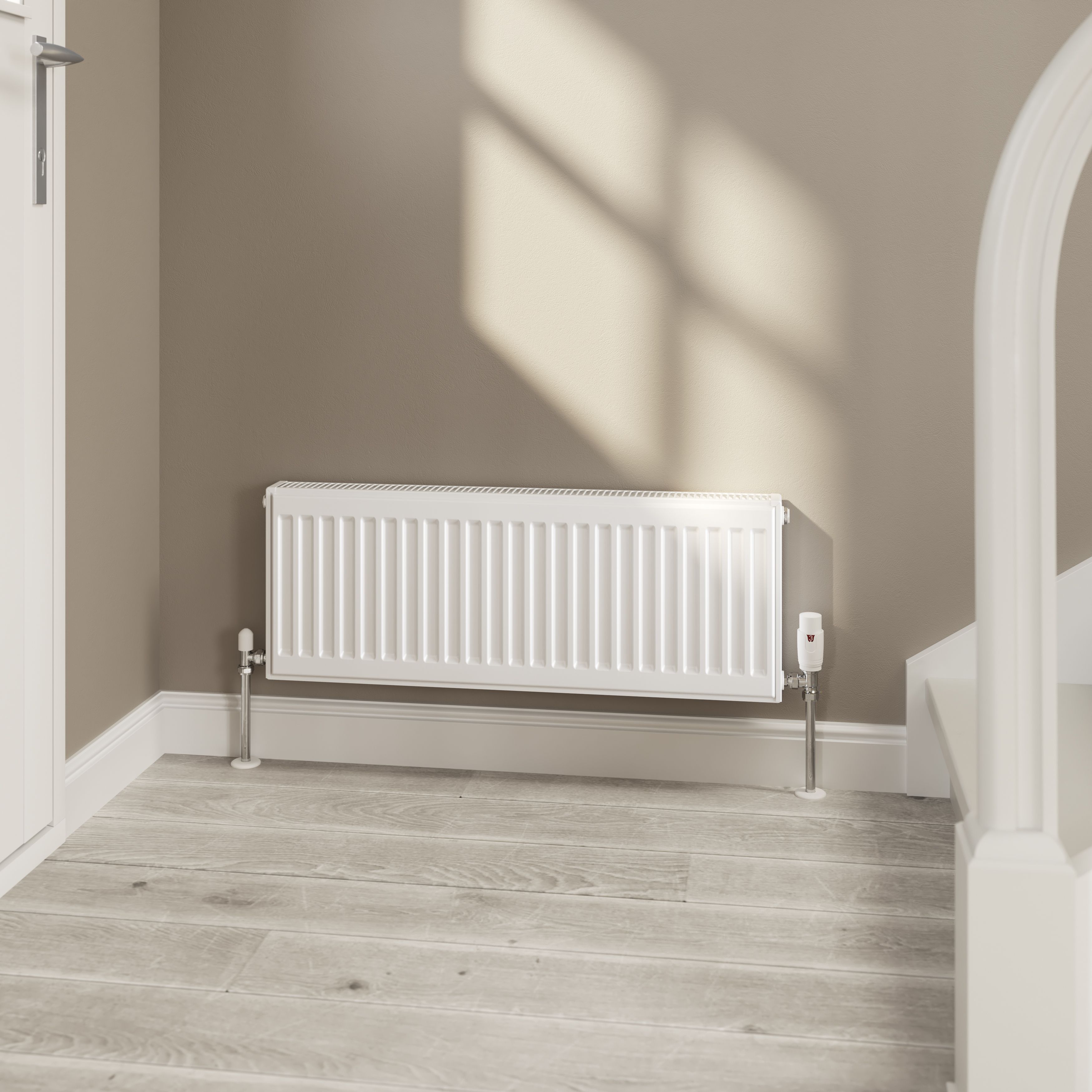 Flomasta Flat White Type 21 Double Panel Radiator, (W)800mm x (H)300mm
