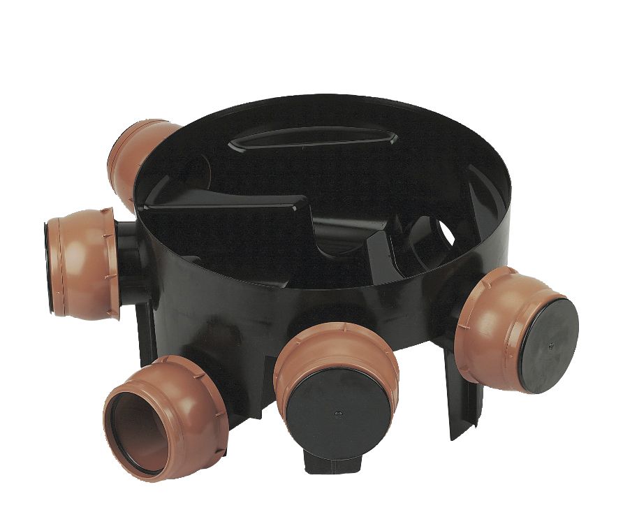 FloPlast Black Underground drainage Inspection chamber, (Dia)450mm ...
