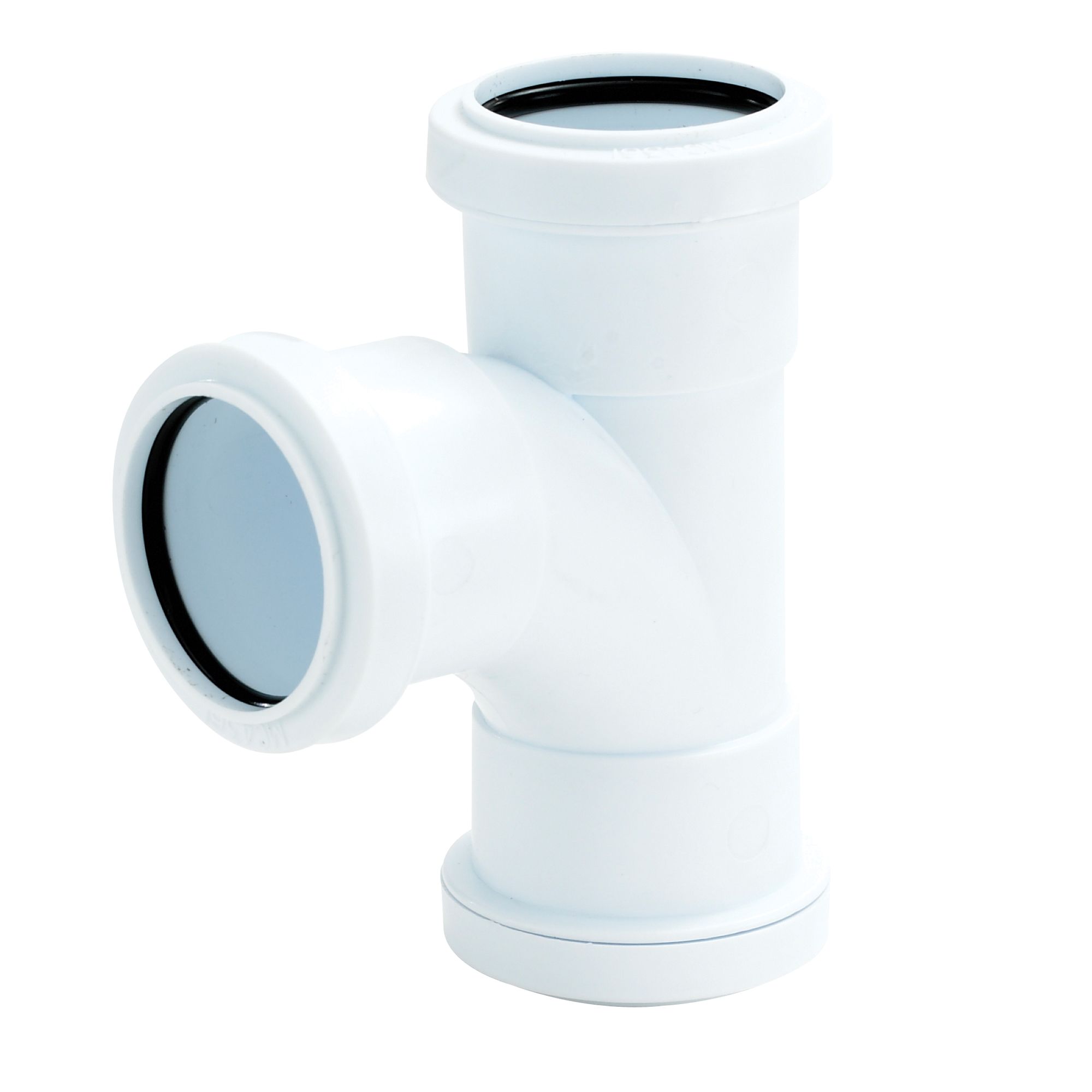 FloPlast White Push-fit 92.5° Equal Waste pipe Swept tee, (Dia)40mm ...