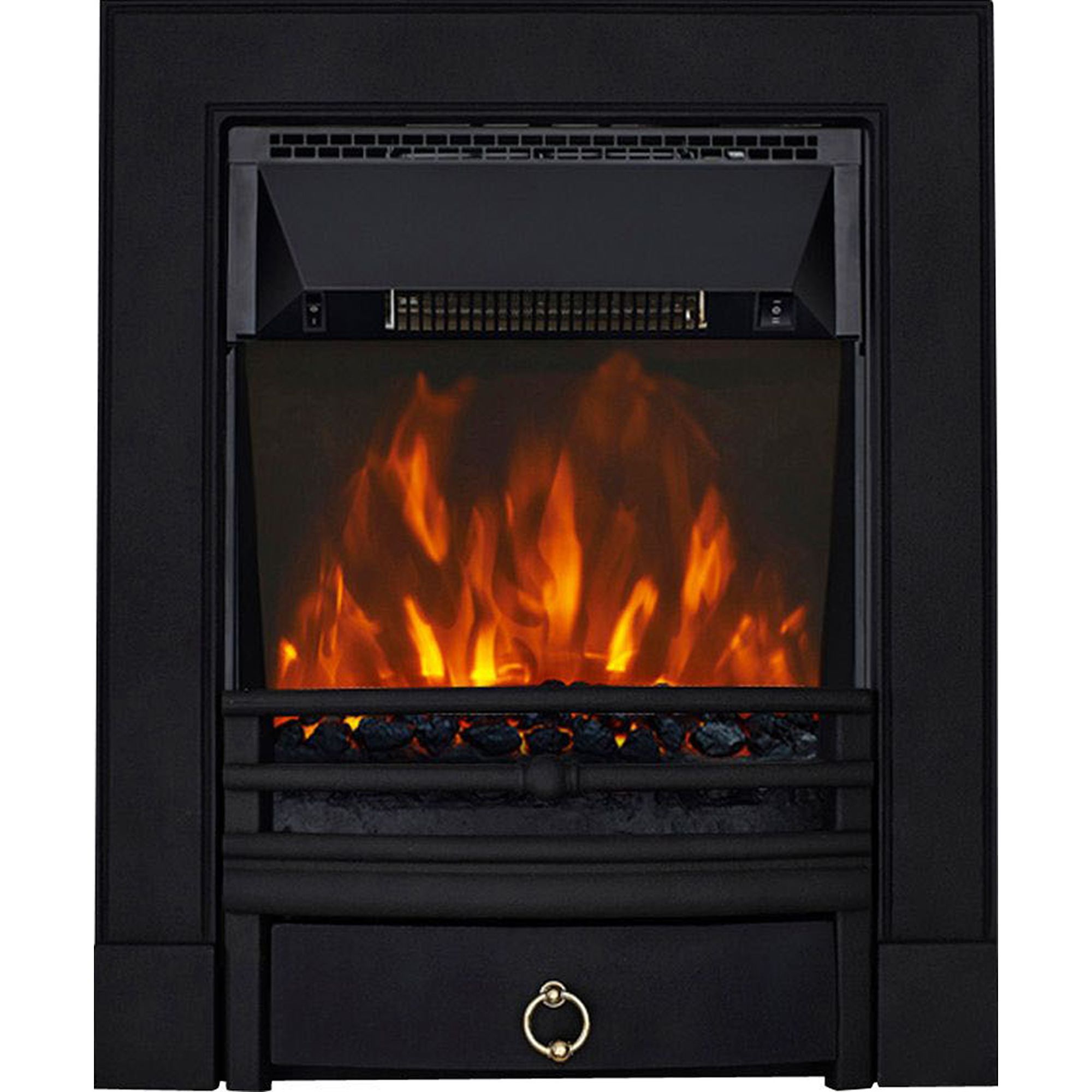 Focal Point Soho 2kW Cast iron effect Inset Electric Fire (H)555mm (W ...