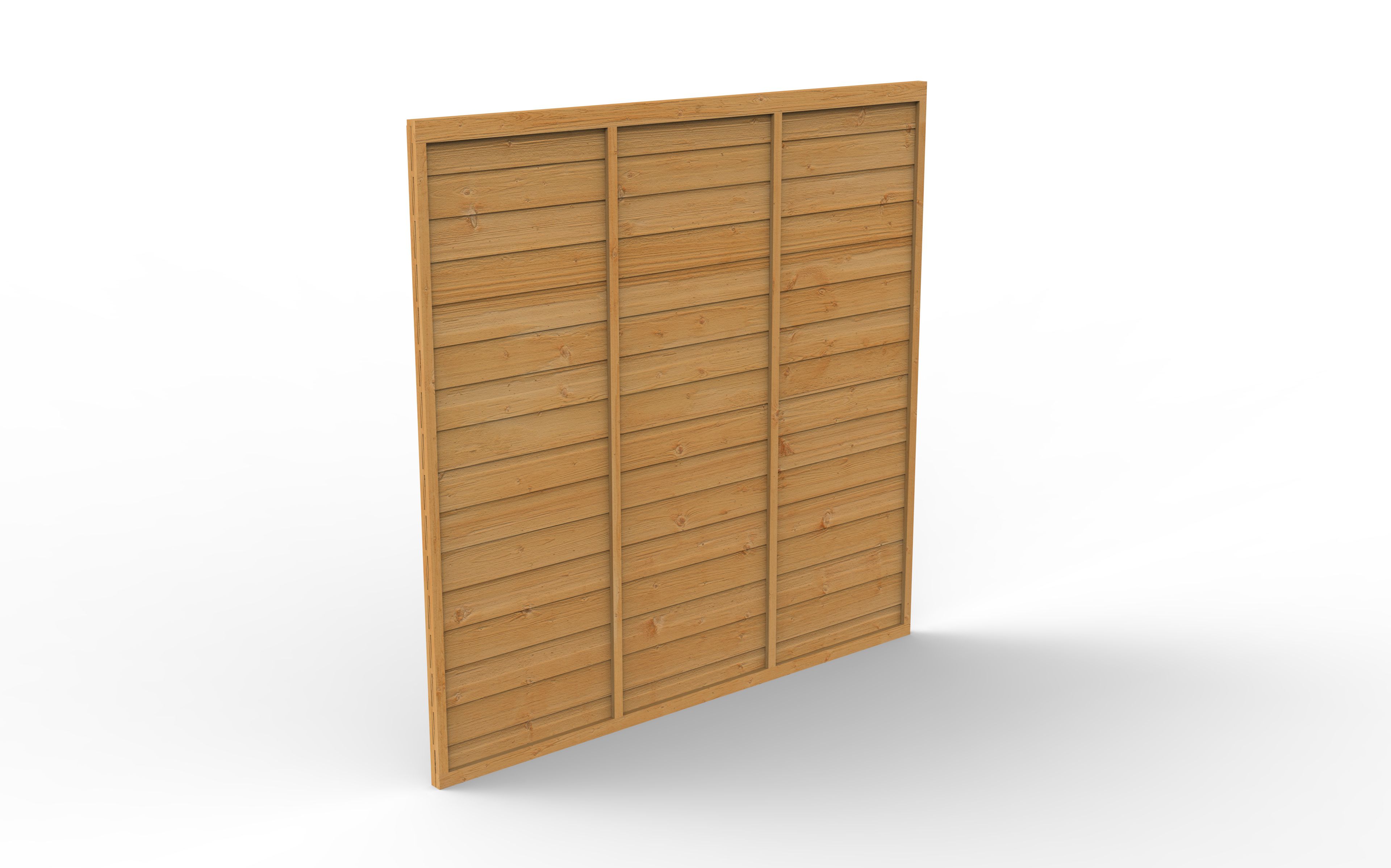 Forest Garden Heritage Traditional Overlap Dip treated 6ft Golden Brown ...