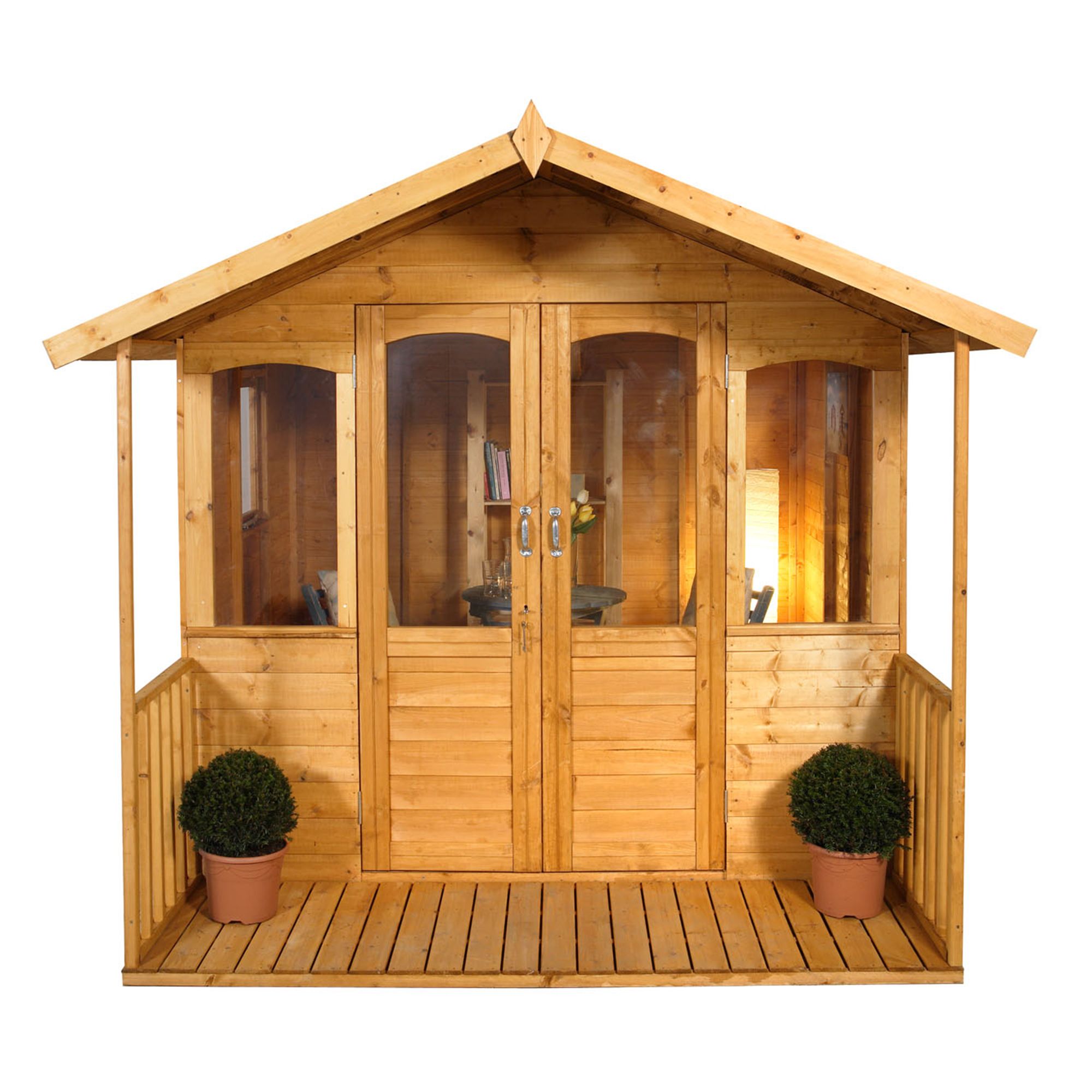 Forest Garden Hollington 8x8 ft with Double door & 4 windows Apex ...