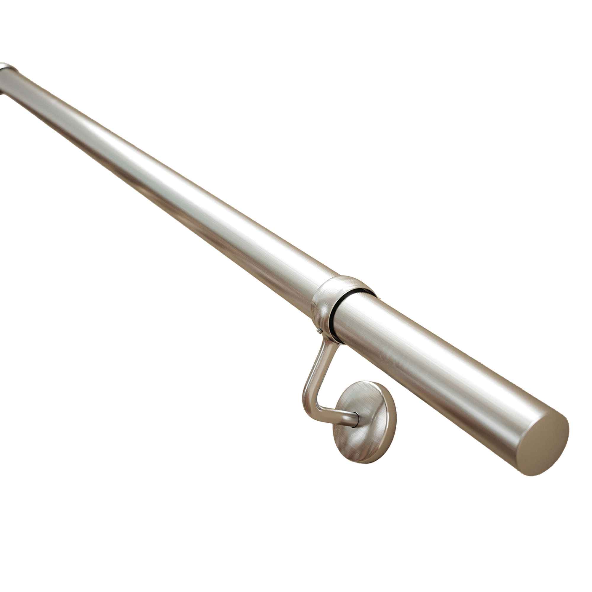 Fortia Contemporary Brushed Steel Nickel effect Round 40mm Hand & base ...