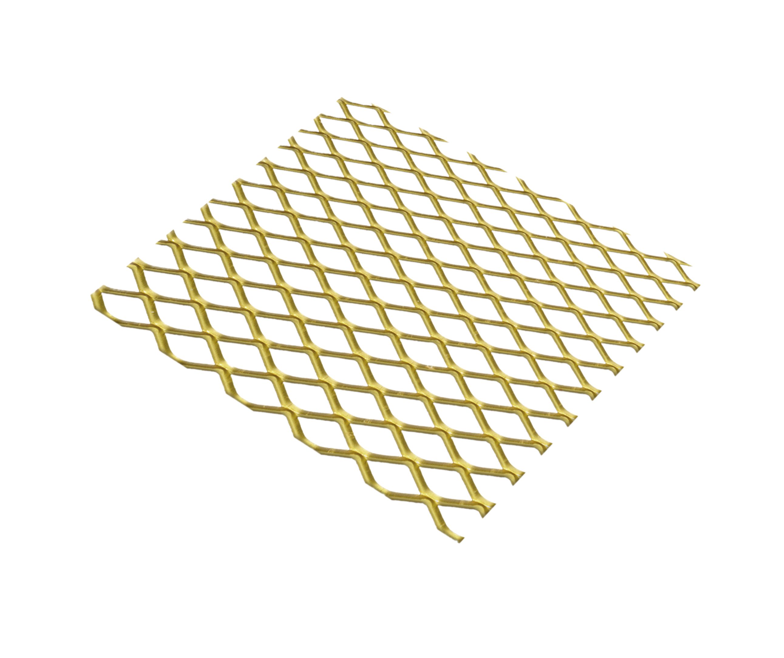 Gold effect Anodised Aluminium Perforated Sheet, (H)500mm (W)250mm (T)0 ...