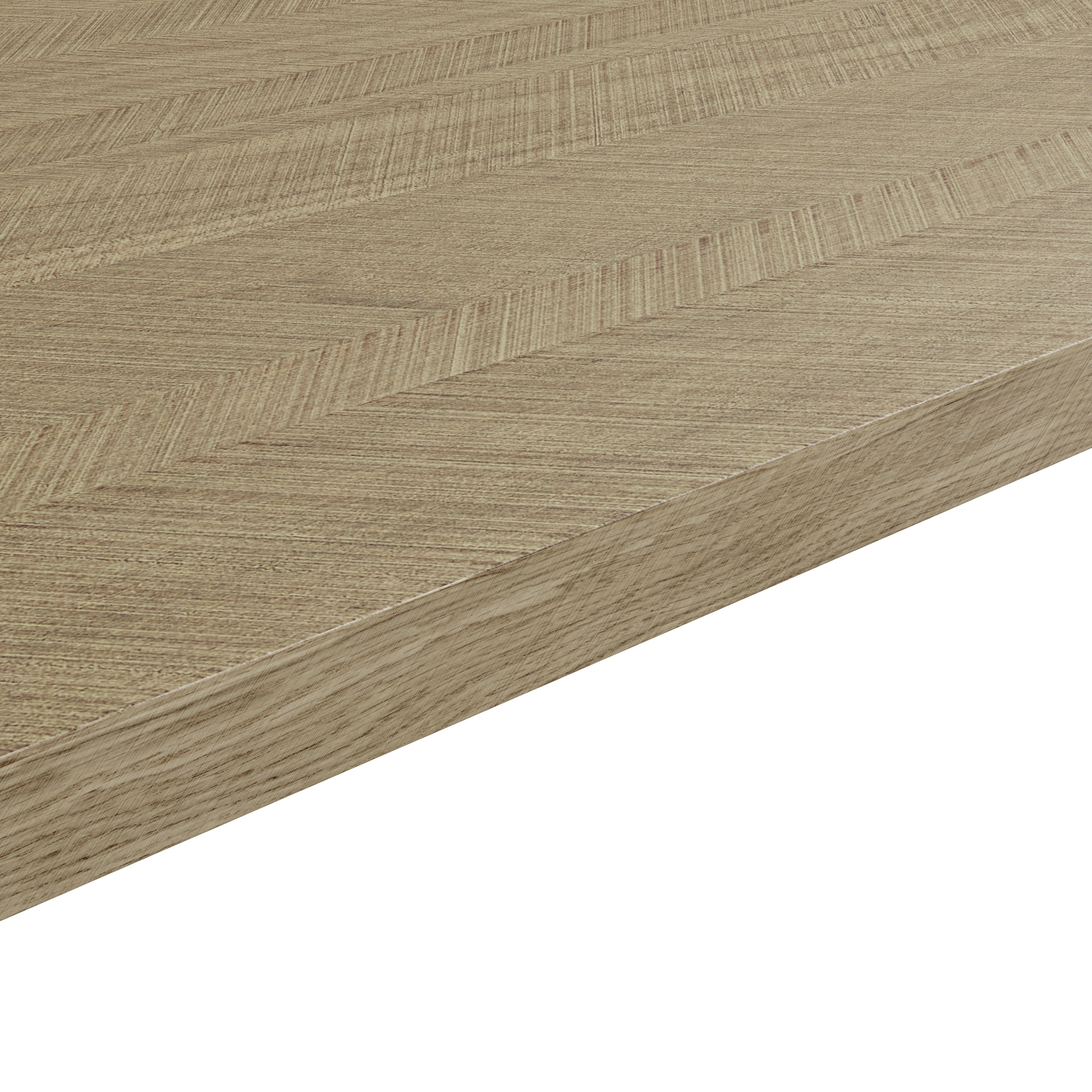 GoodHome 38mm Berberis Chevron Matt Oak effect Laminate Square edge ...