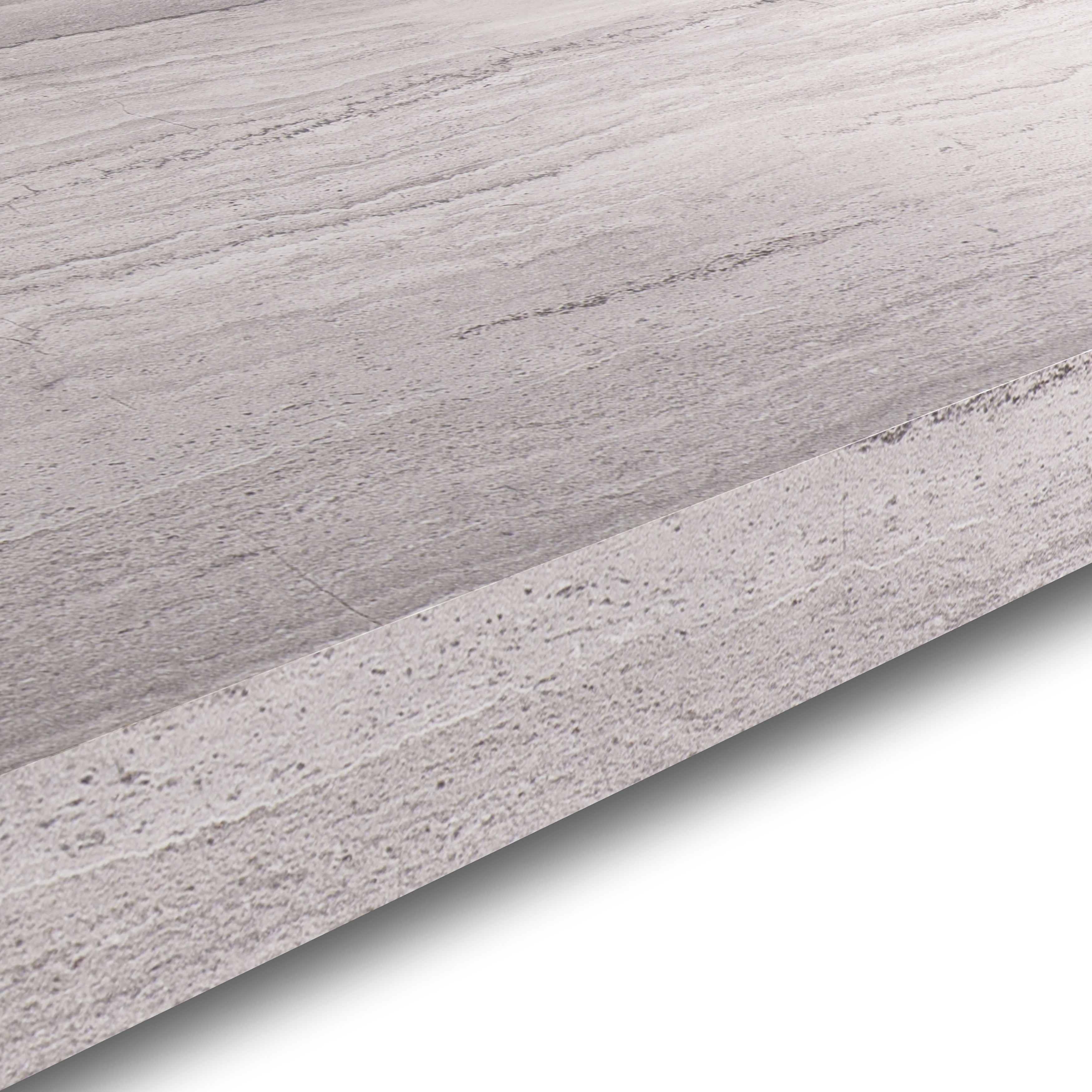 GoodHome 38mm Berberis Matt Grey Travertine effect Laminate & particle board Square edge Kitchen ...