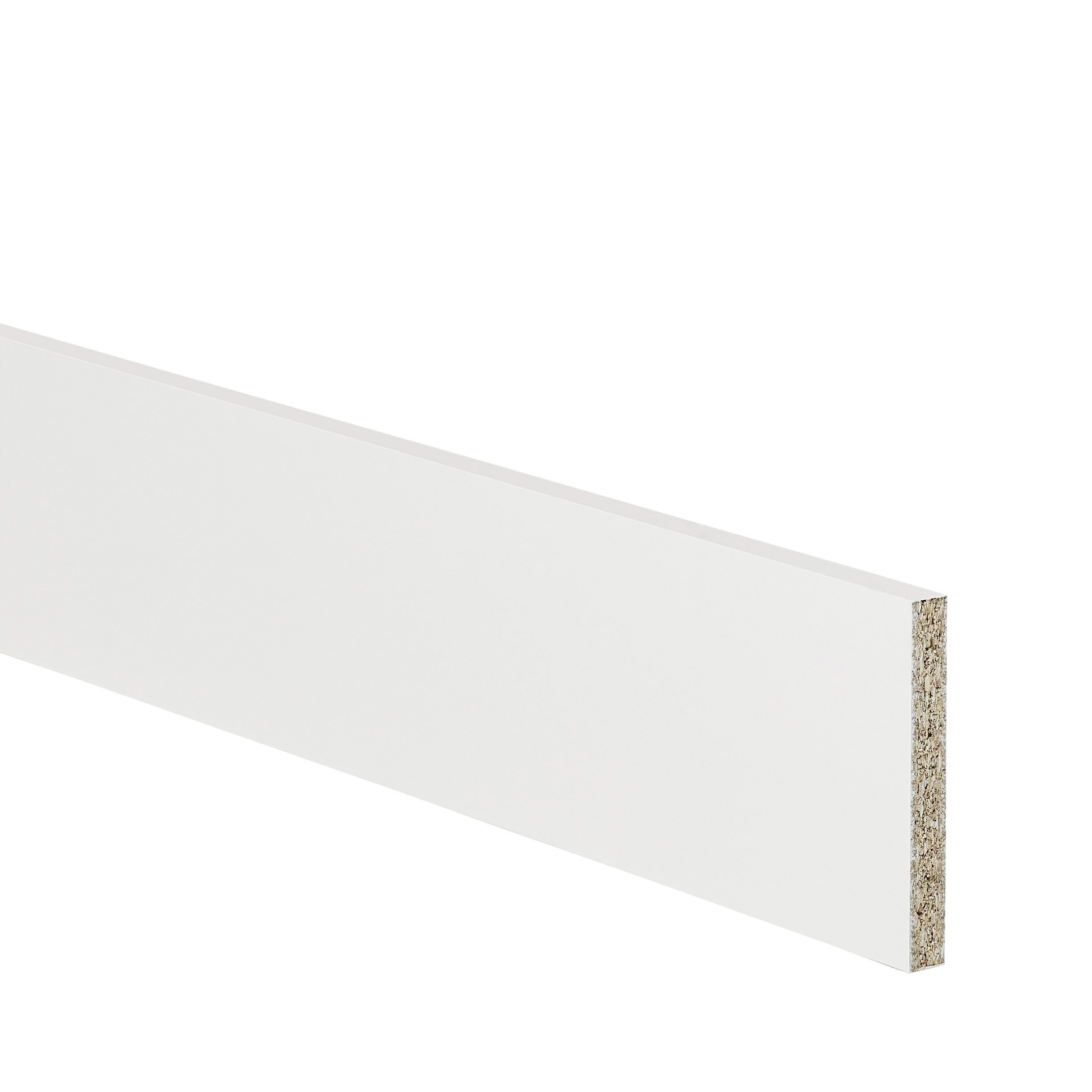 GoodHome Alisma White Square edge Plinth, (L)2400mm | Tradepoint
