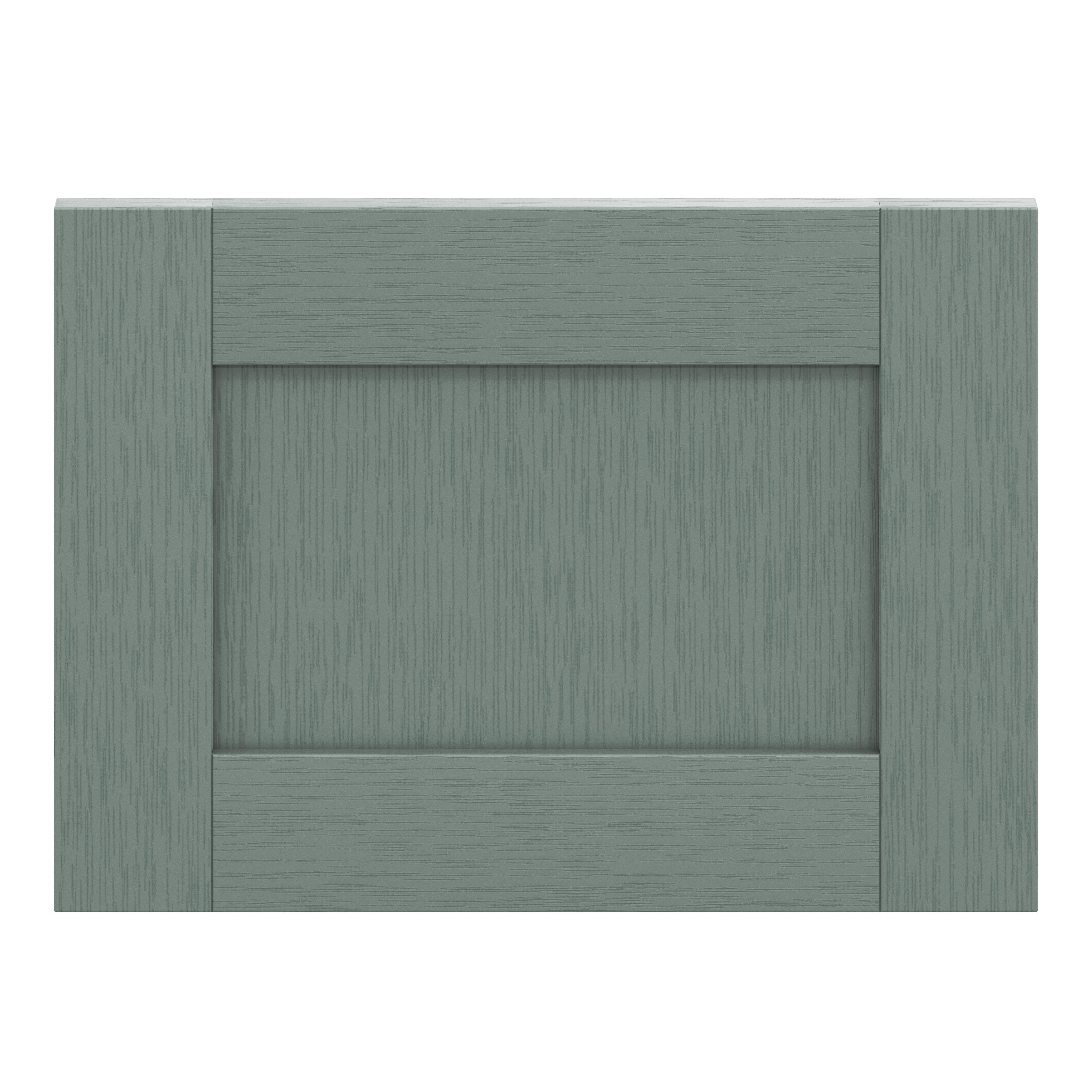 GoodHome Alpinia Matt reed green wood effect Shaker 2 drawer front ...