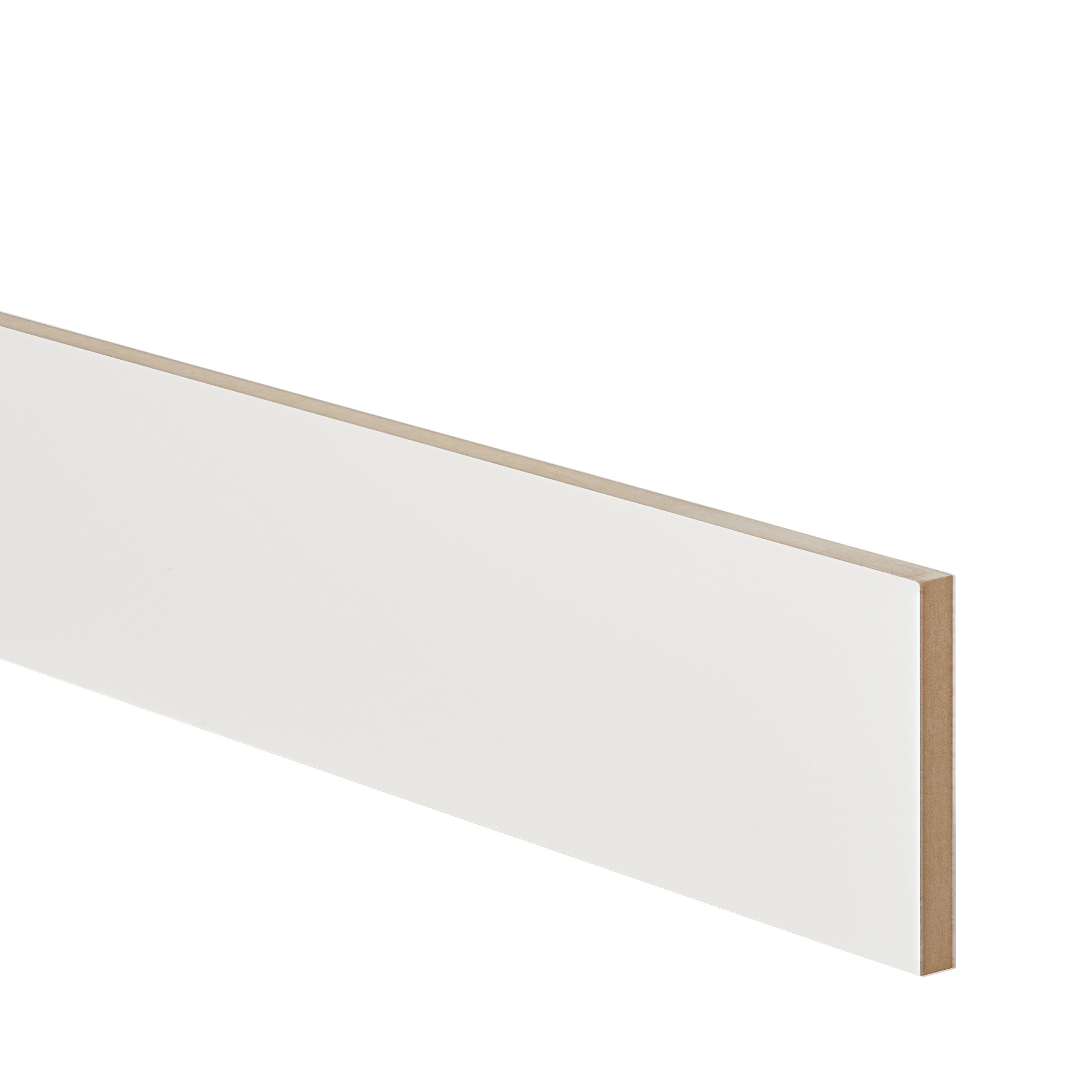 GoodHome Alpinia White Square edge Plinth, (L)2400mm | Tradepoint