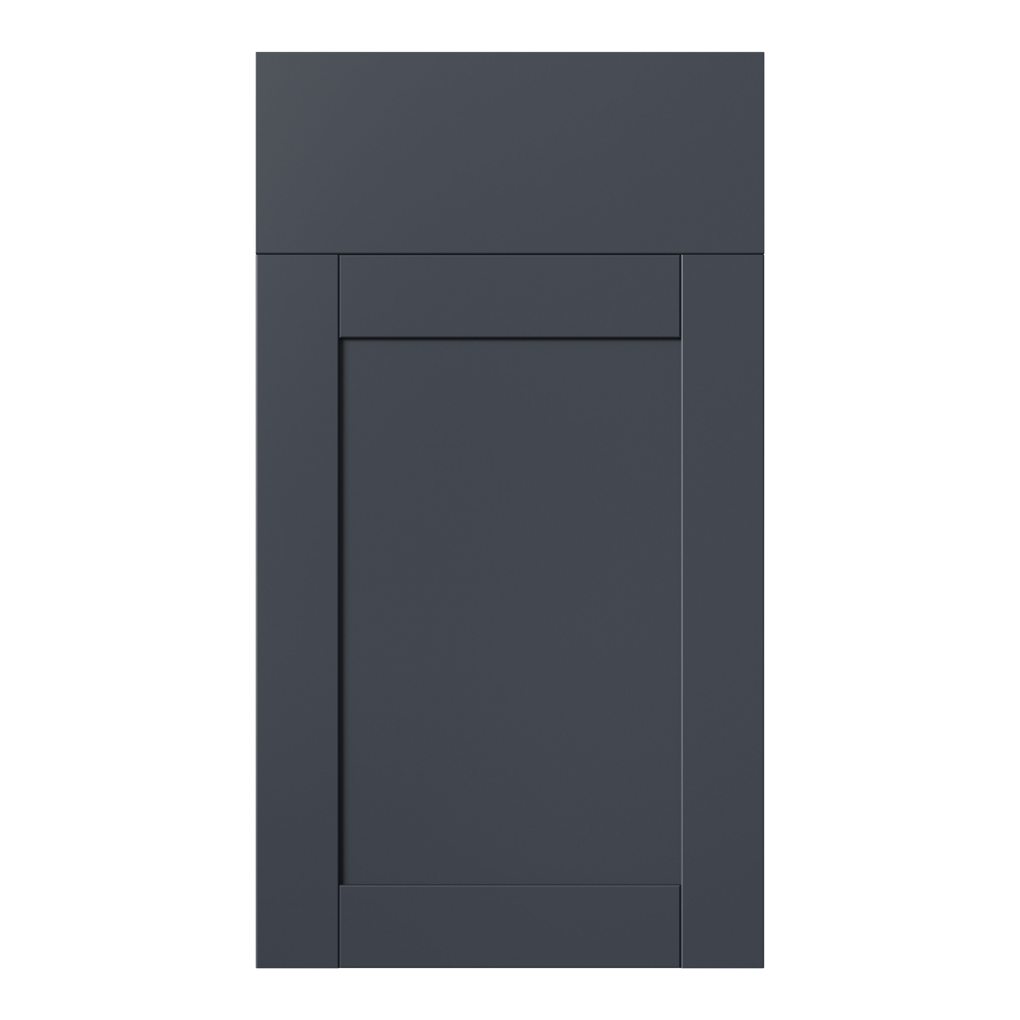 GoodHome Ashmead Matt midnight blue Shaker Drawerline Cabinet door (W ...